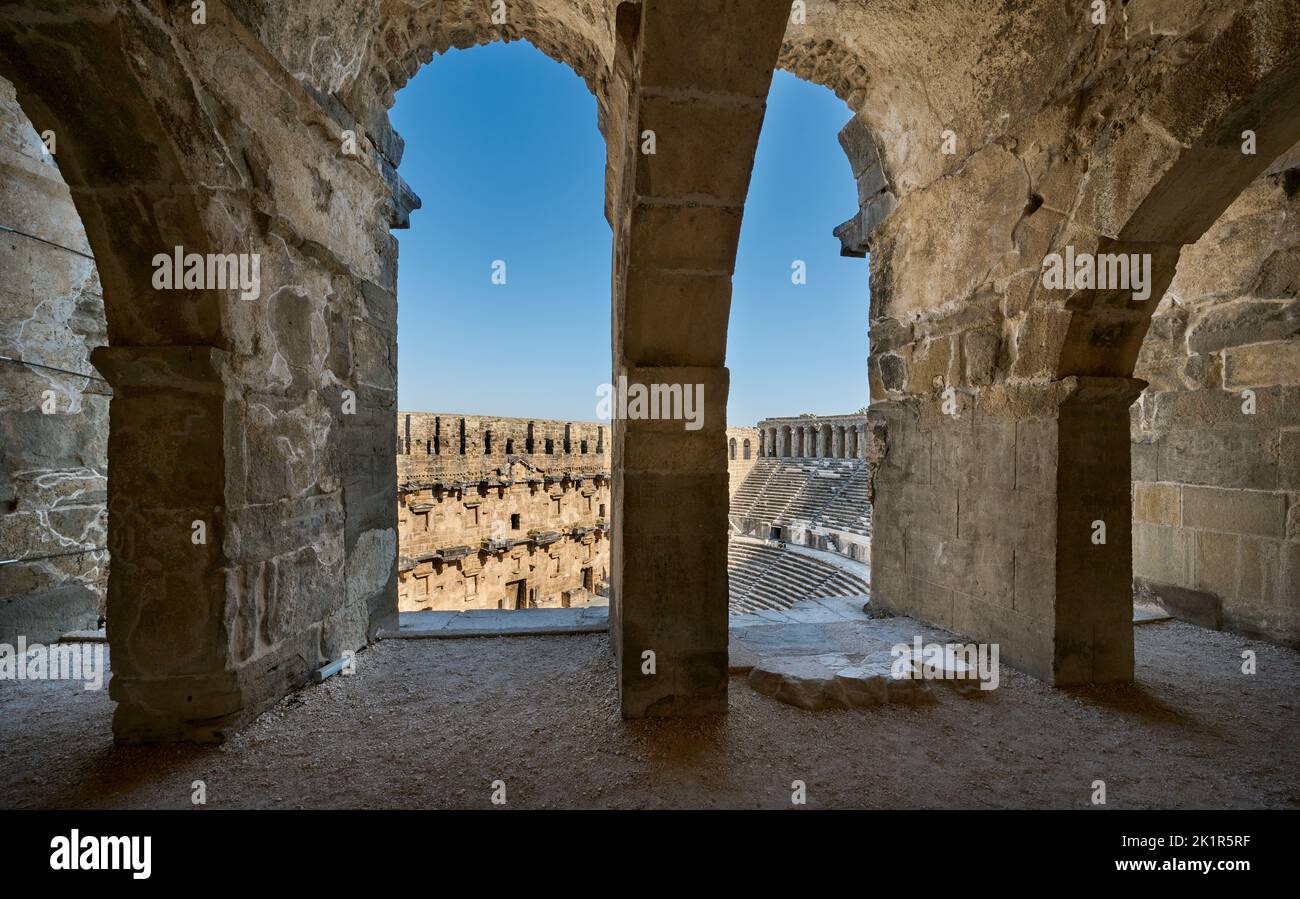 The ancient Roman Theatre of Aspendos, Aspendos Ancient City, Antalya ...