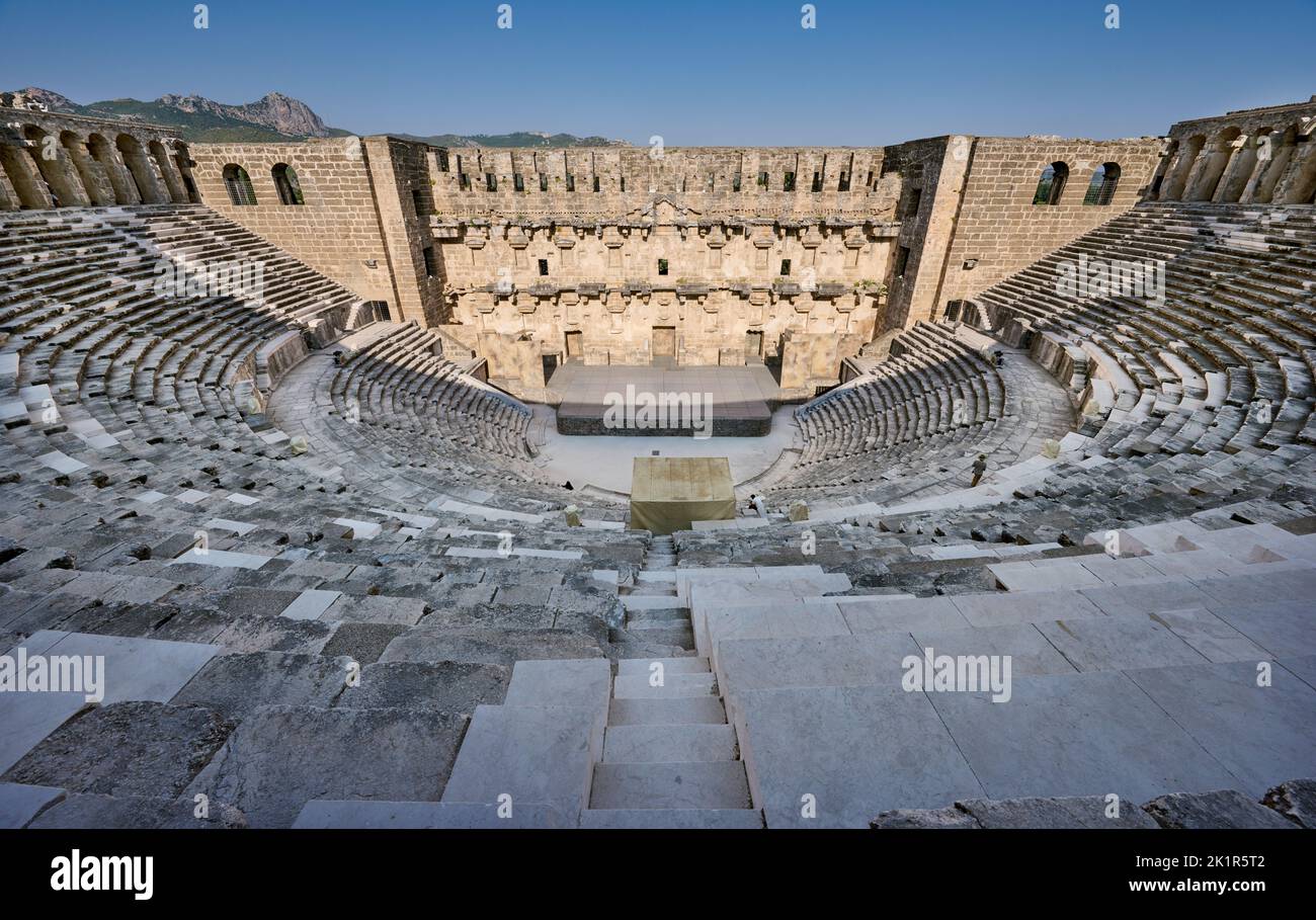 The ancient Roman Theatre of Aspendos, Aspendos Ancient City, Antalya ...