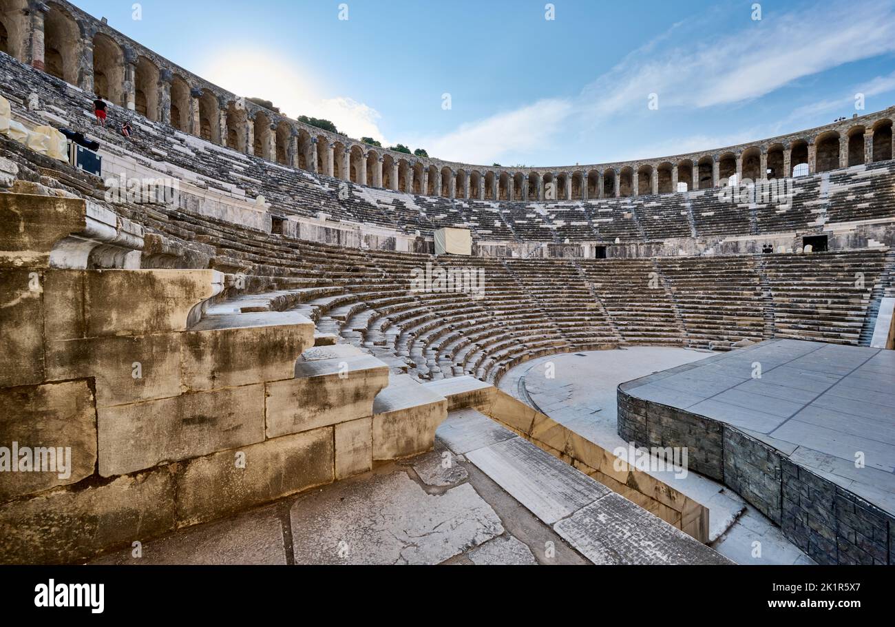 The ancient Roman Theatre of Aspendos, Aspendos Ancient City, Antalya ...