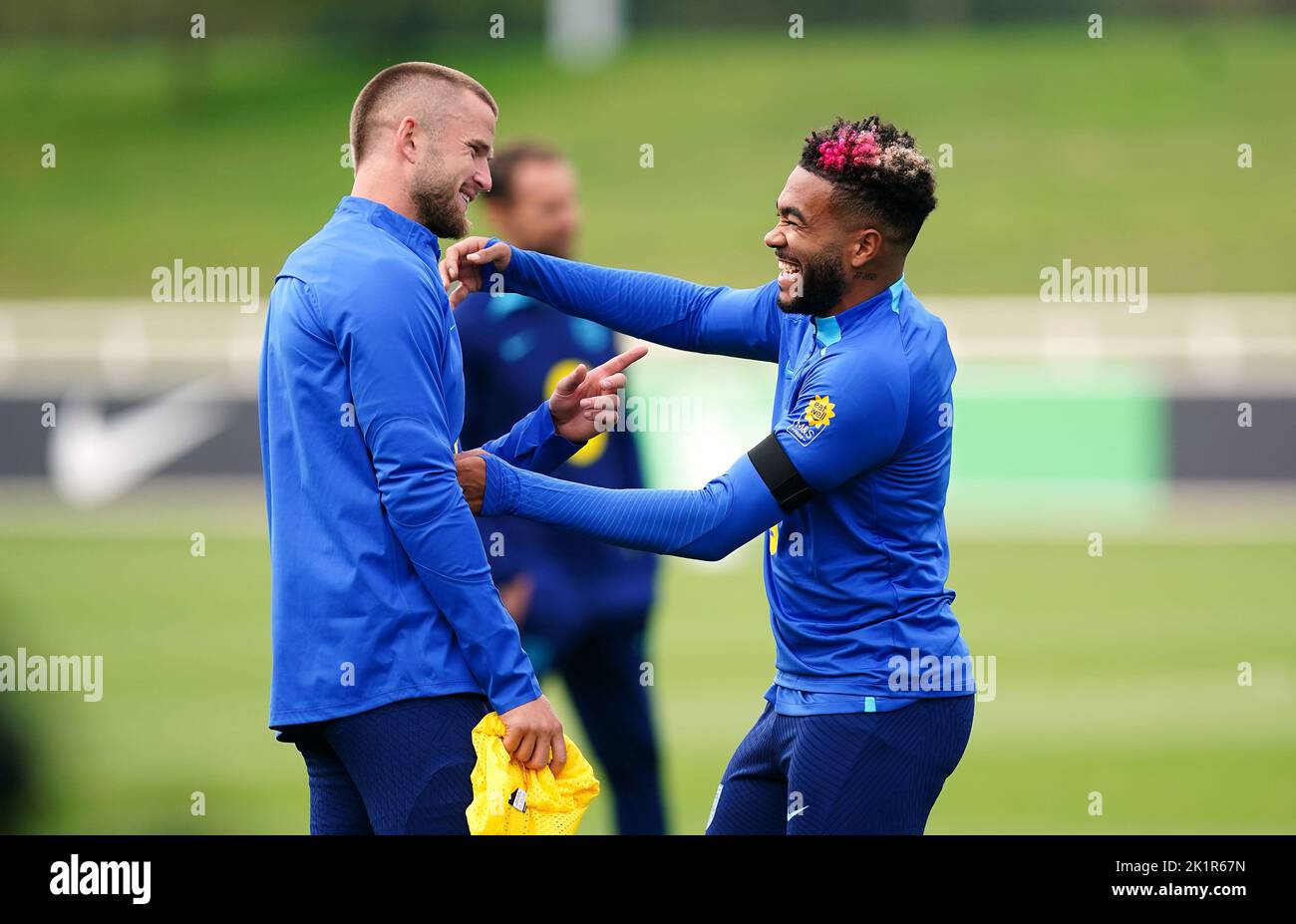 England's Eric Dier and Reece James (right) during a training session ...
