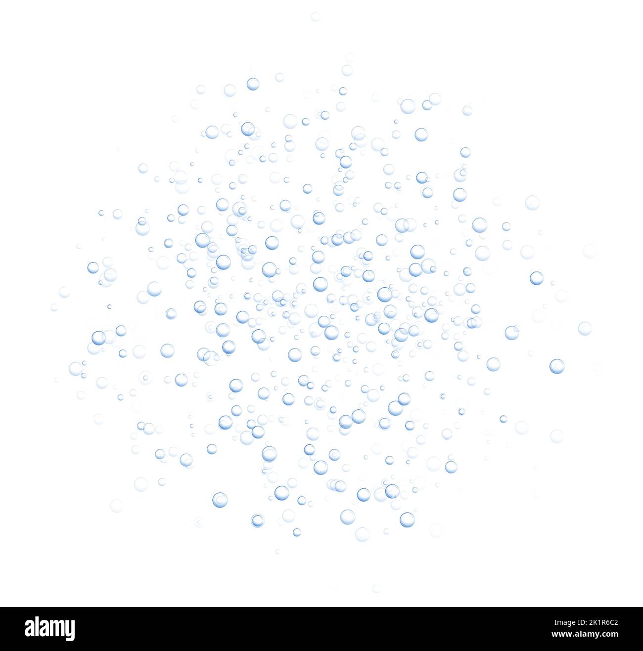 Underwater fizzing bubbles, soda or champagne carbonated drink, sparkling water isolated on ...