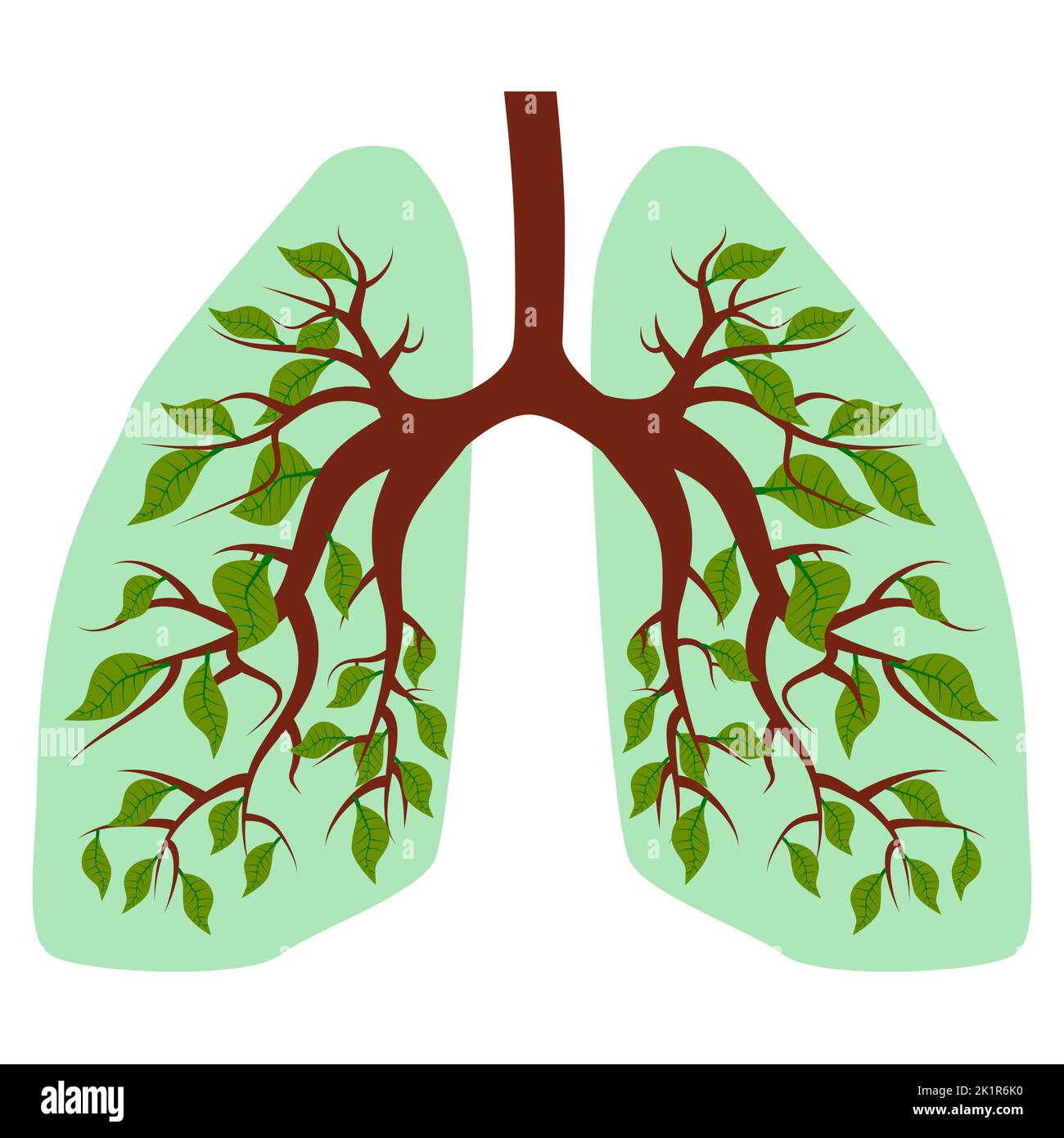 Green clean lungs, symbol of healthy lifestyle and clean air, ecology ...