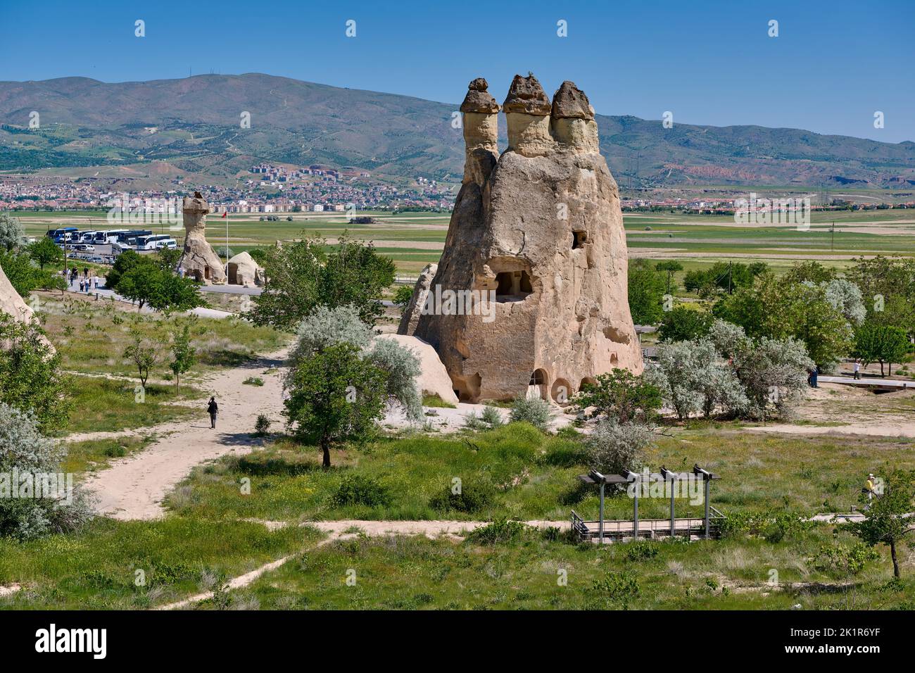 Picturesque landscape of shaped sandstone rocks. Famous Fairy Chimneys ...
