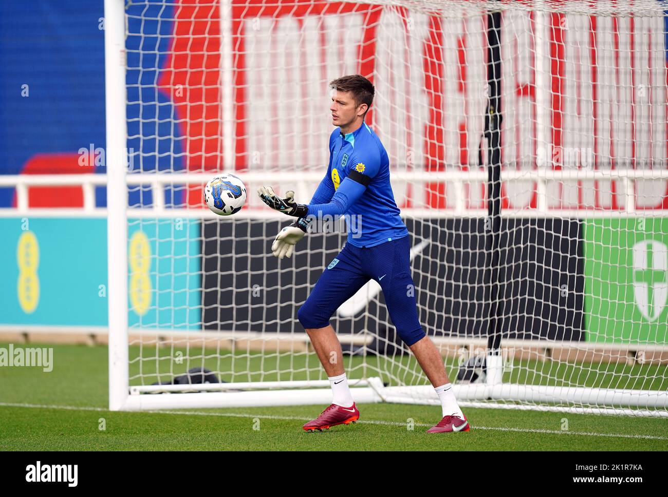 England goalkeeper Nick Pope during a training session at St. George's ...