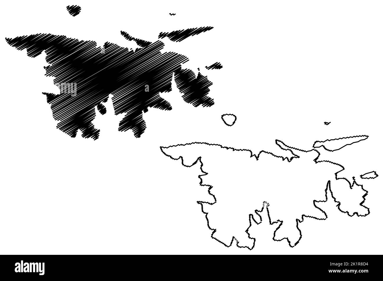 Agathonisi island (Hellenic Republic, Greece) map vector illustration, scribble sketch ...