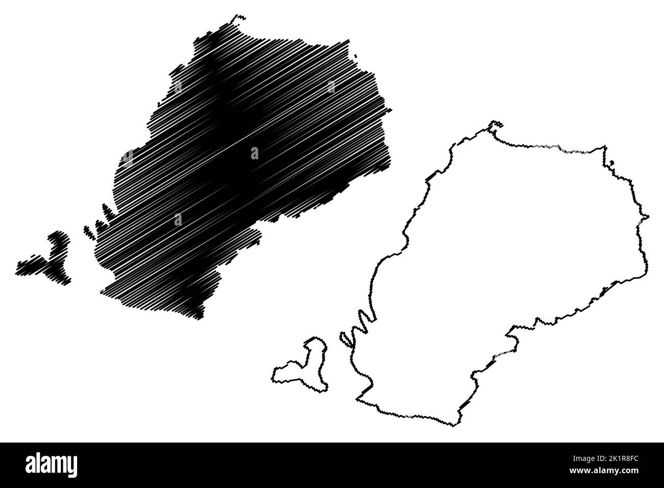 Agistri island (Hellenic Republic, Greece, Greek island) map vector ...
