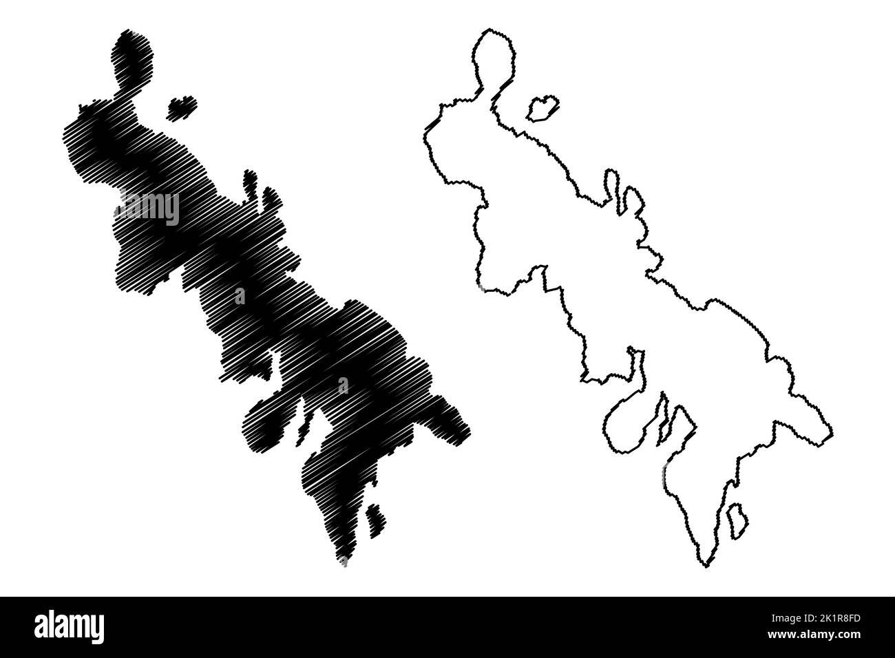 Arkoi island (Hellenic Republic, Greece, Greek island, Dodecanese Archipelago) map vector ...