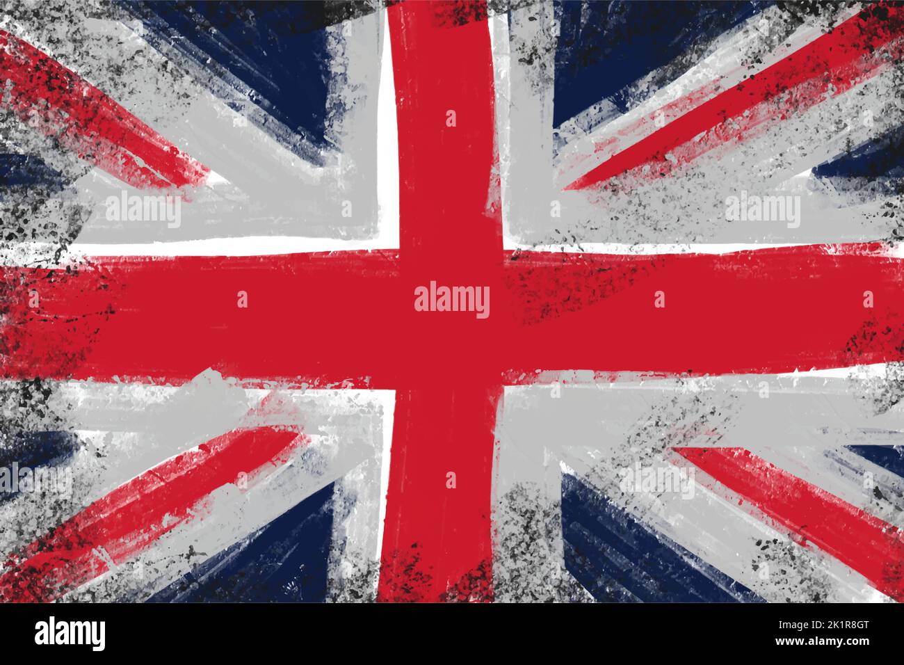 Flag of England, acrylic painting, grunge with scuffs, patriotic colors ...