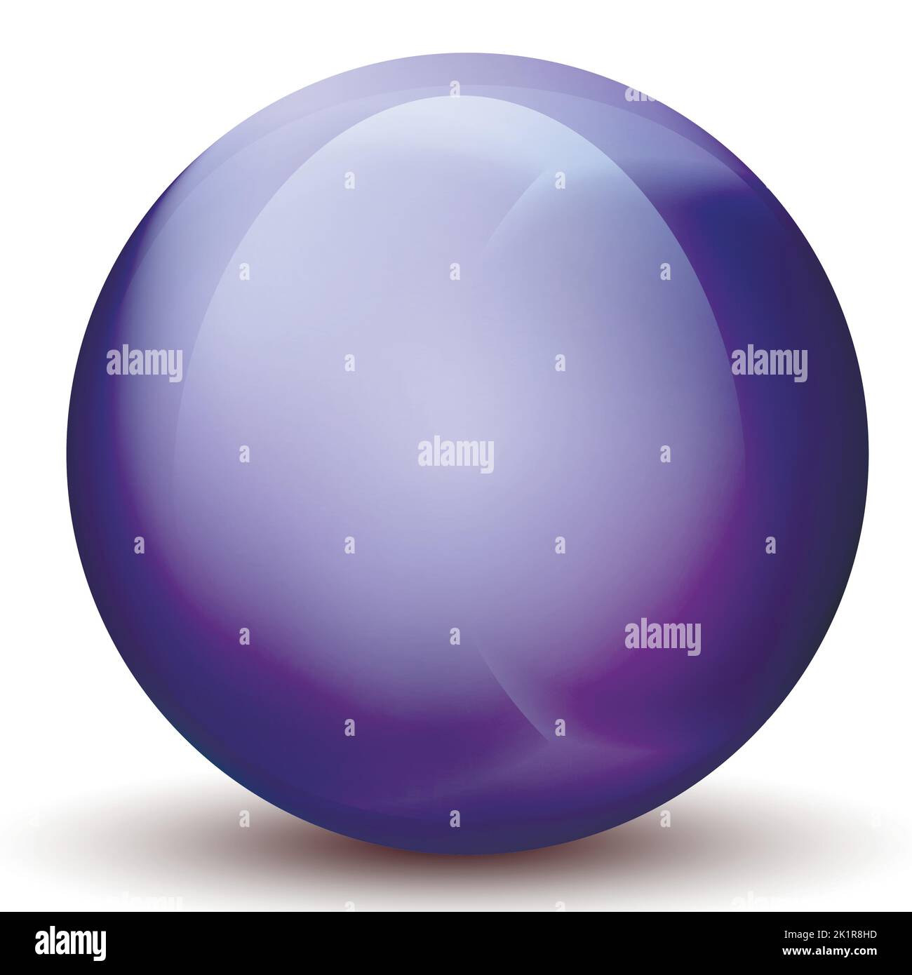 Glass purple ball or precious pearl. Glossy realistic ball, 3D abstract ...