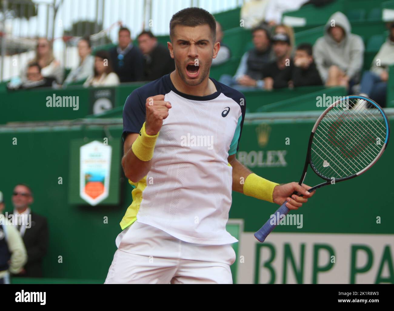 Borna Coric of Croatia during day 2 of the Rolex Monte-Carlo Masters ...