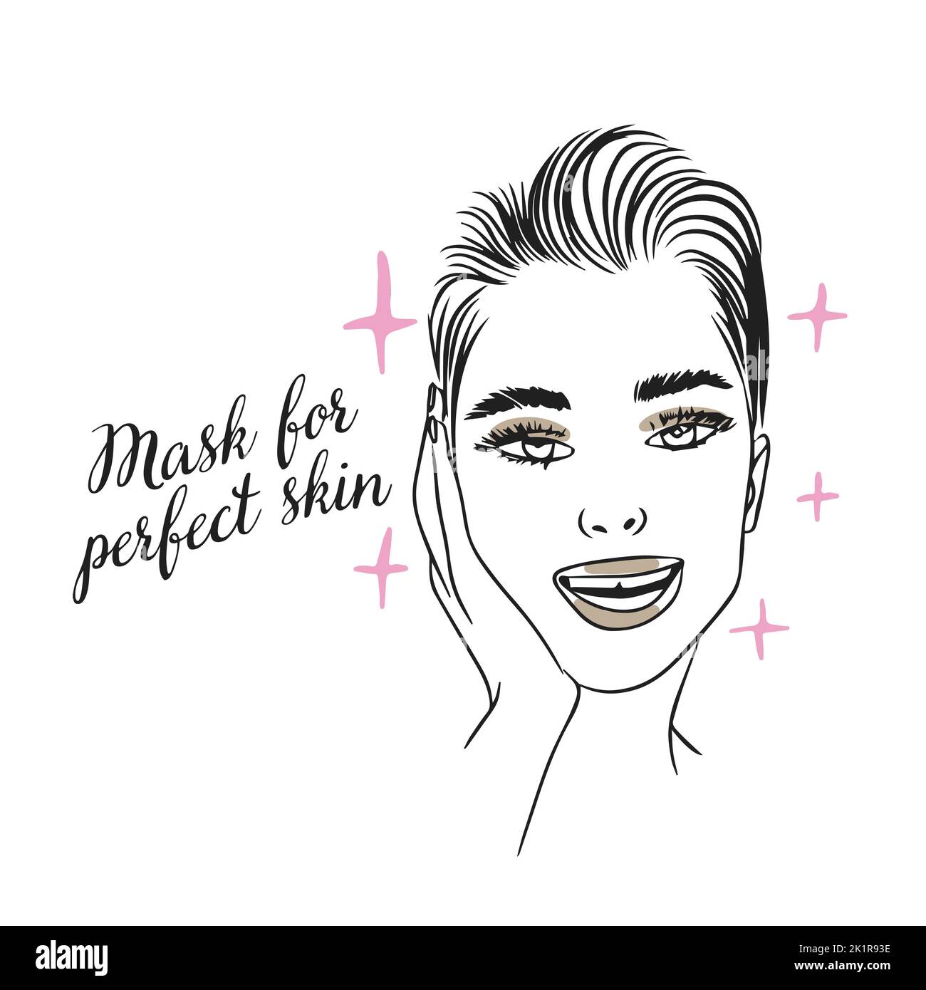 Asian woman perfect skin Stock Vector Images - Alamy
