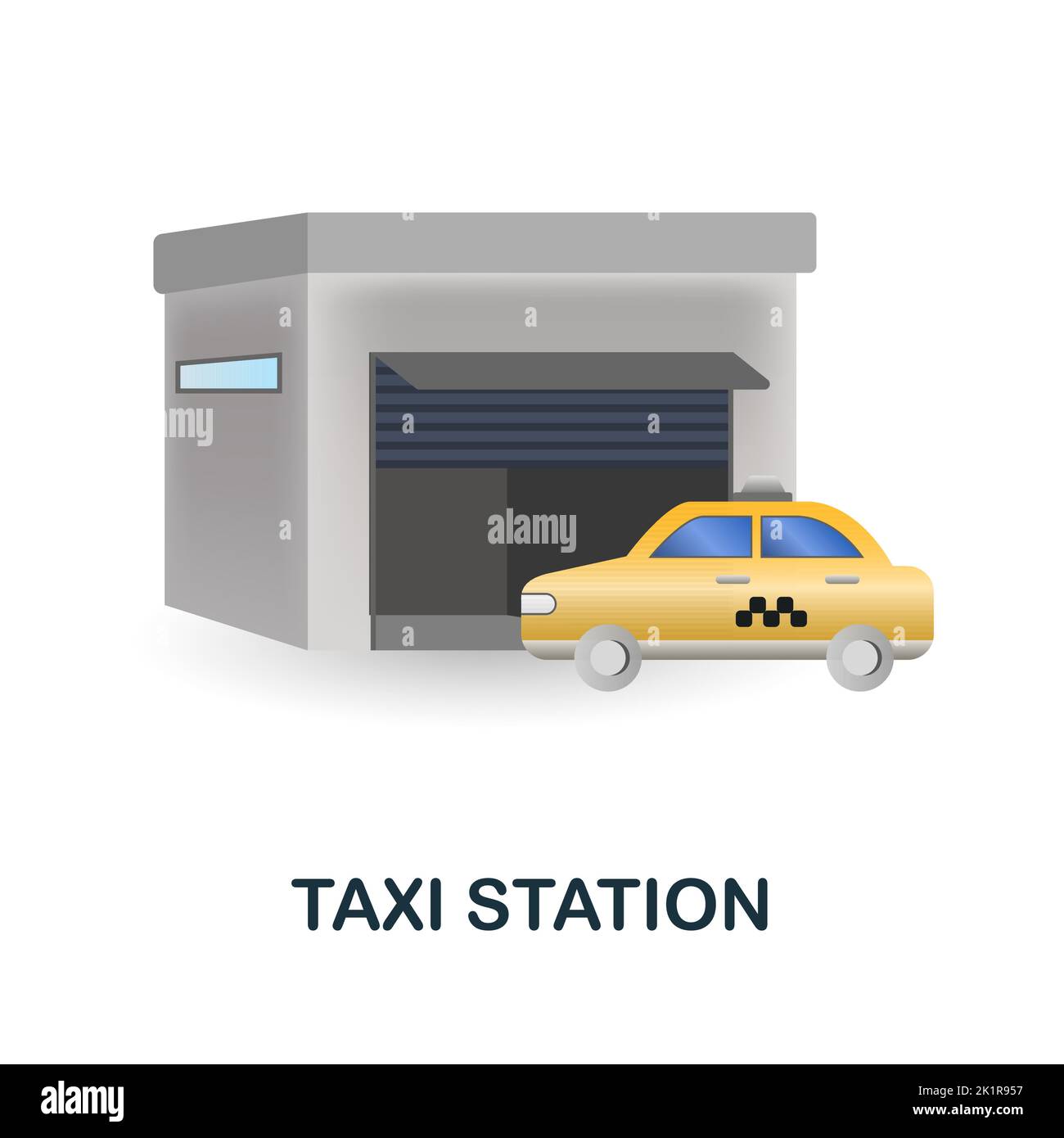 Taxi Station icon. 3d illustration from small business collection ...