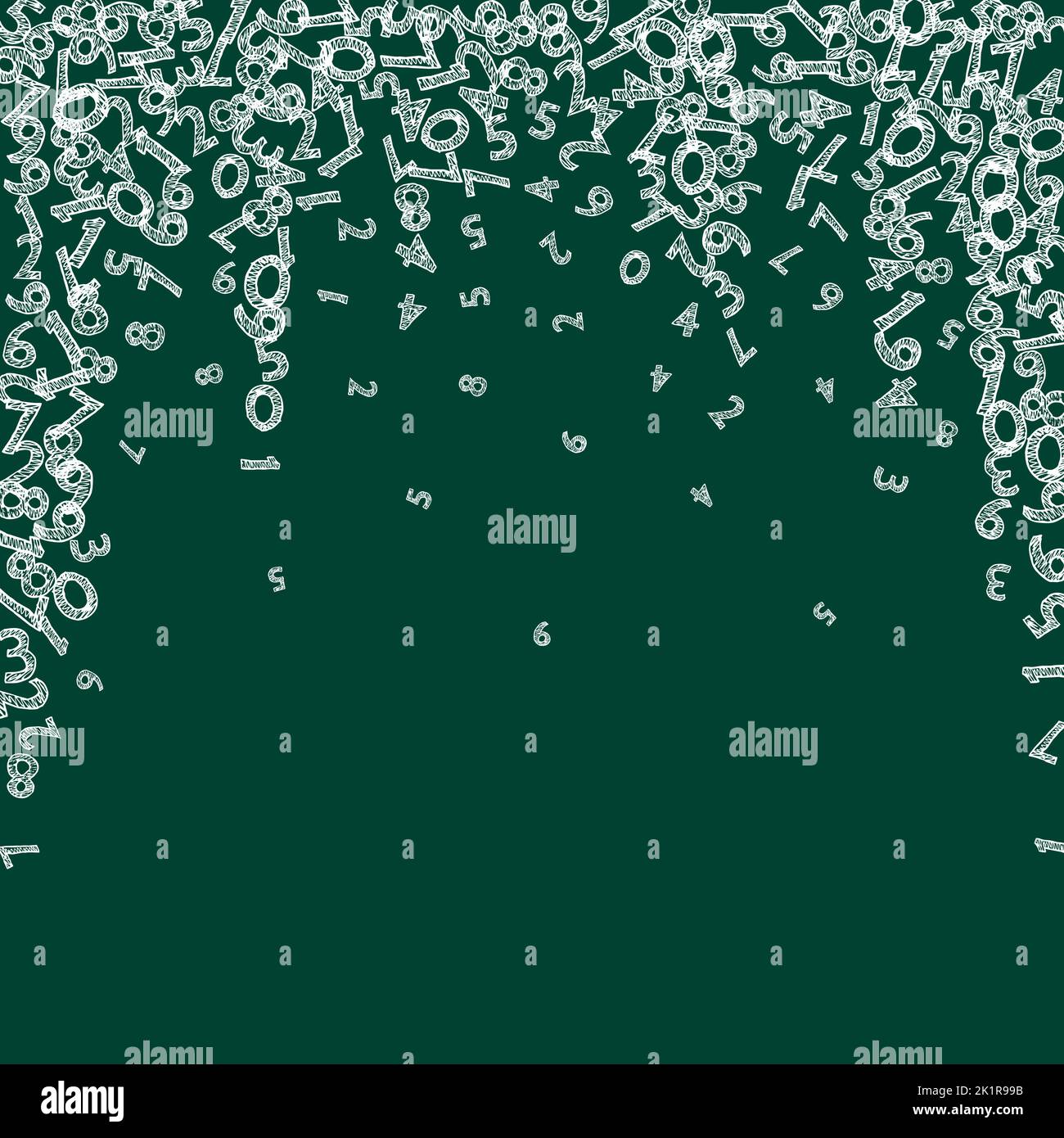 Falling sketch chalk numbers. Math study concept with flying digits ...