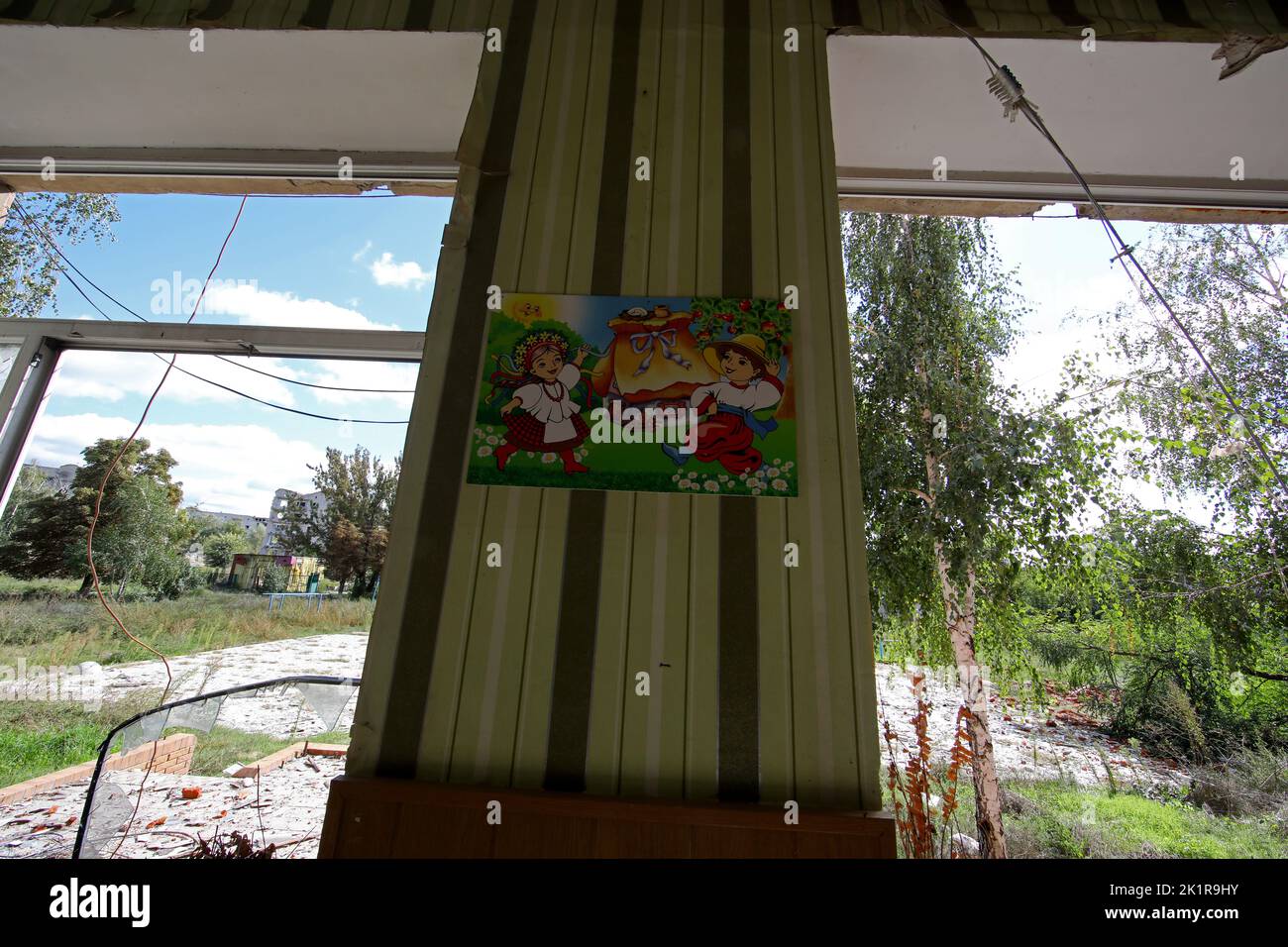 IZIUM, UKRAINE - SEPTEMBER 19, 2022 - A picture is pictured in a ...