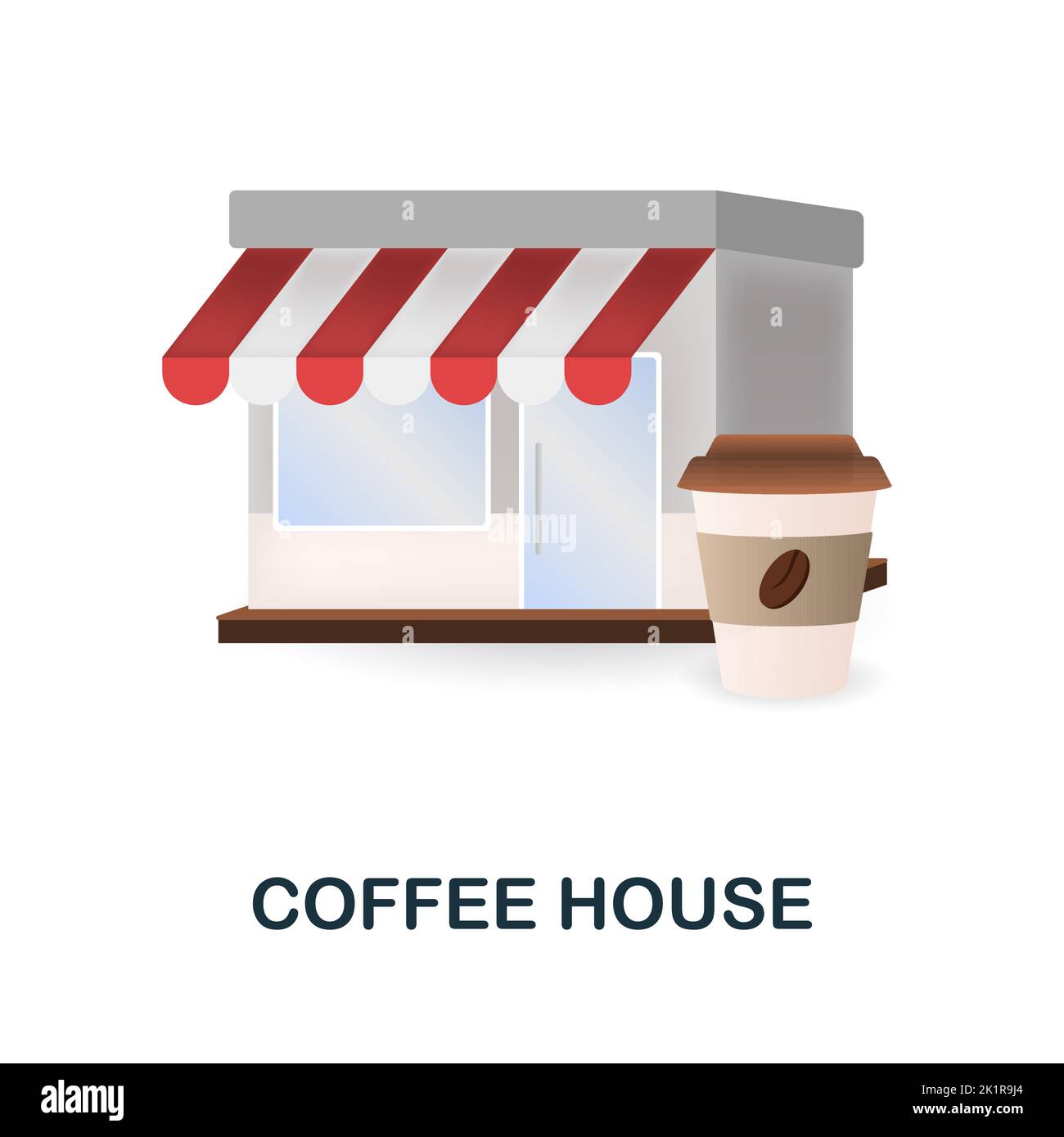 Coffee House icon. 3d illustration from small business collection ...