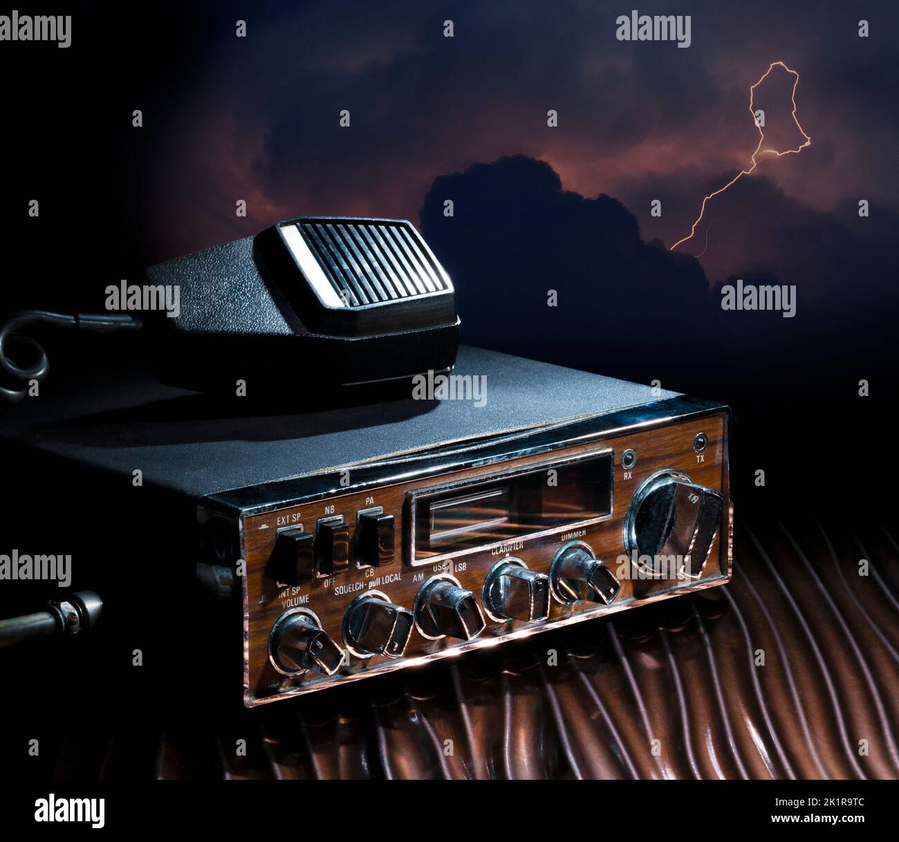 Storm coming from behind a CB radio and mike Stock Photo - Alamy