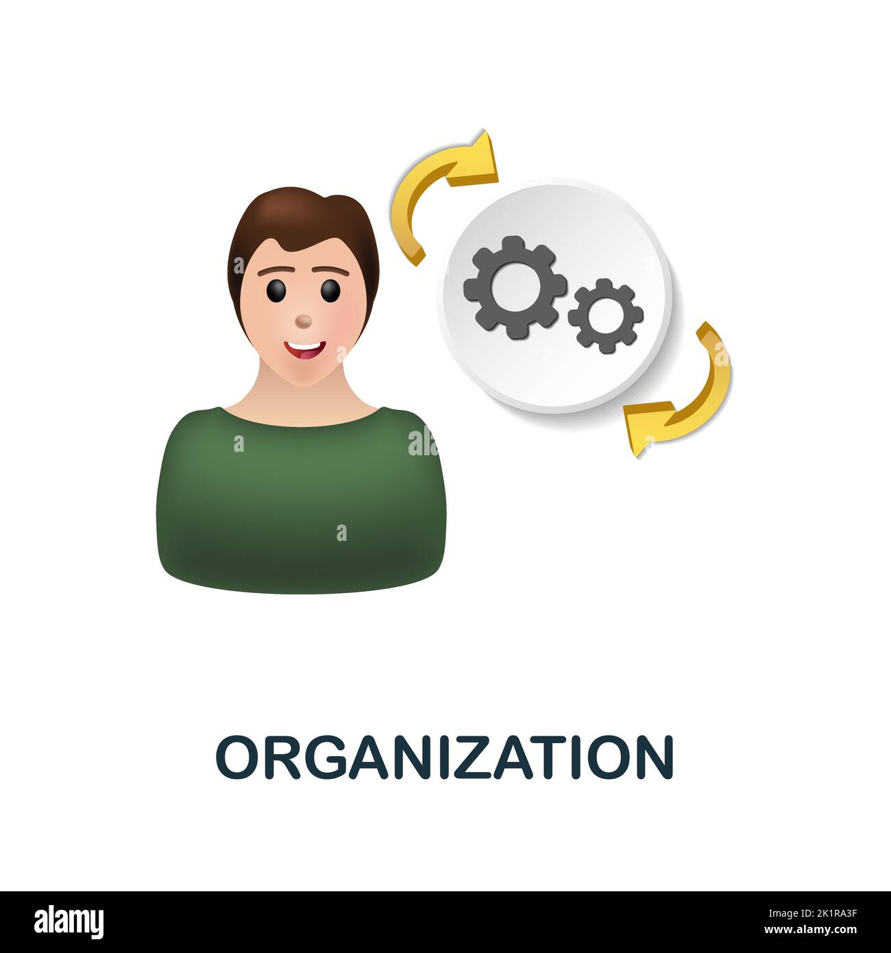 Organization icon. 3d illustration from personal productivity collection. Creative Organization ...
