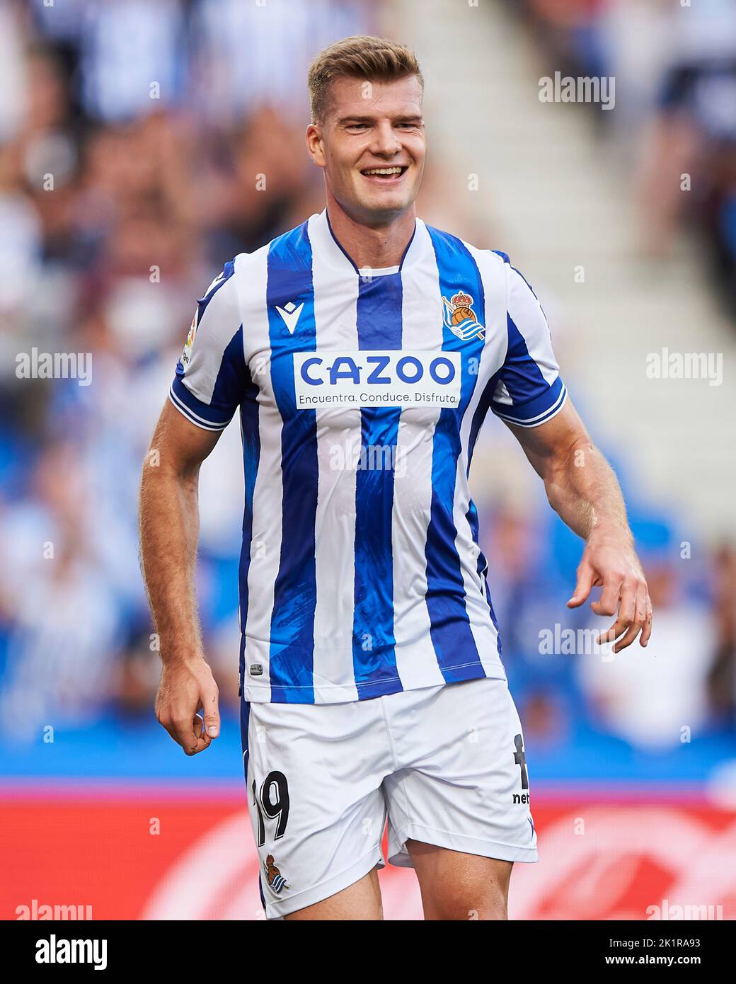 Alexander Sorloth of Real Sociedad during the La Liga match between ...