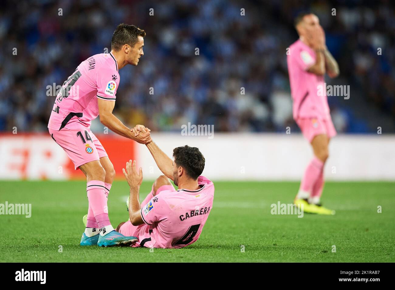 Brian Olivan and Leandro Cabrera of RCD Espanyol during the La Liga ...