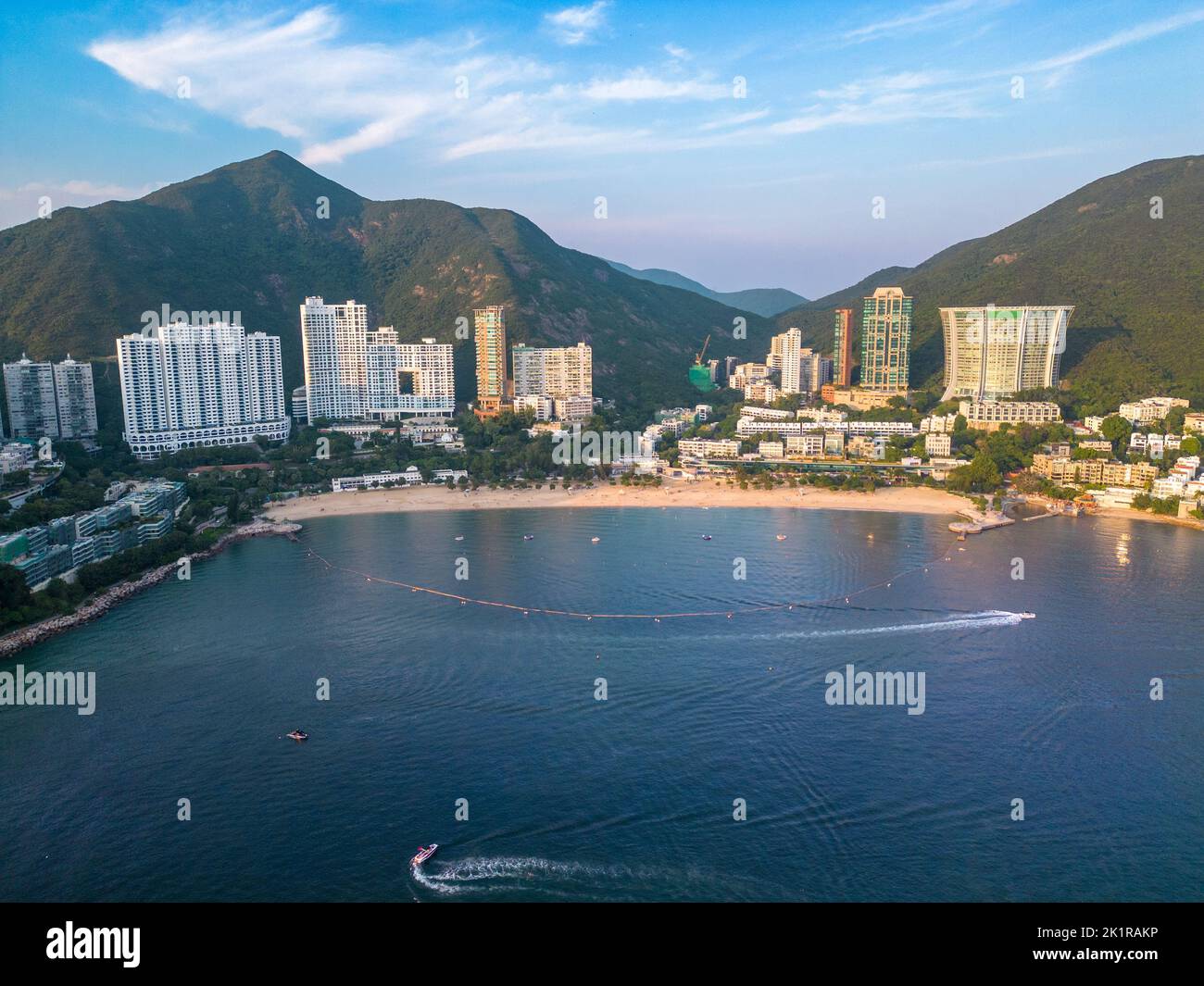 An aerial scenic view of Repulse Bay with modern skyscrapers in Hong ...