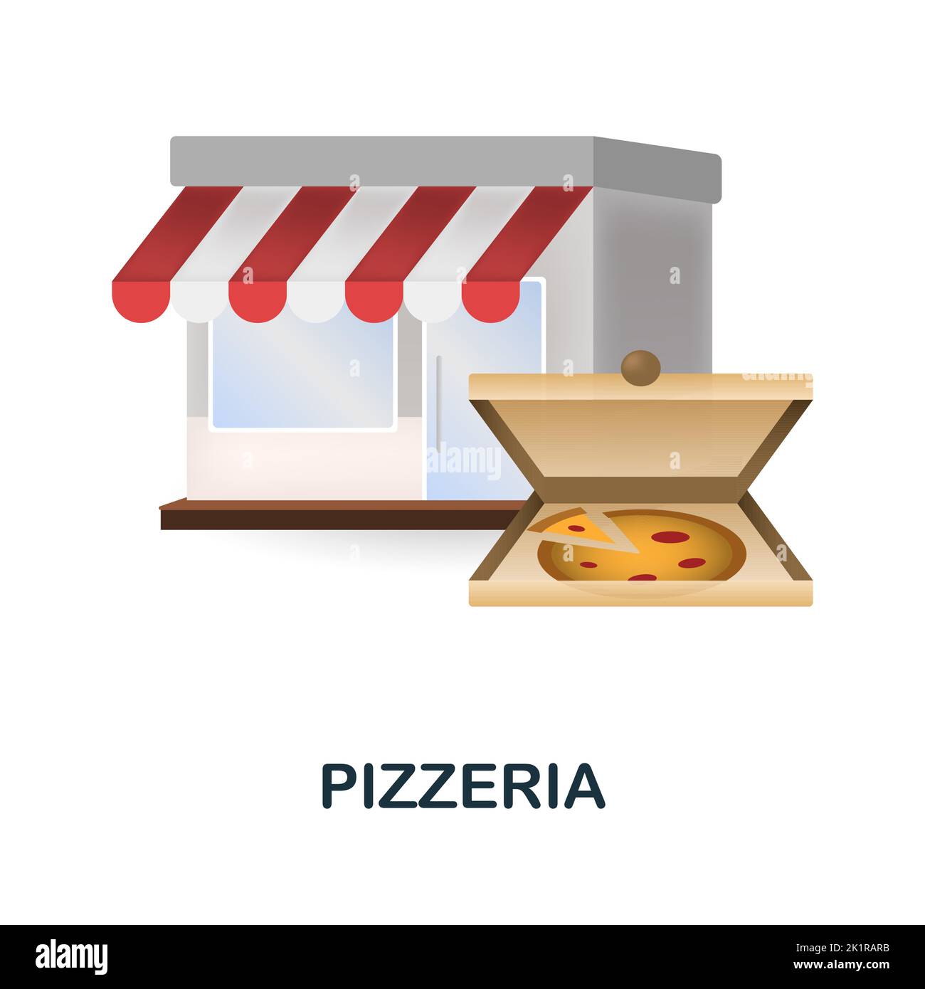 Pizzeria icon. 3d illustration from small business collection. Creative ...