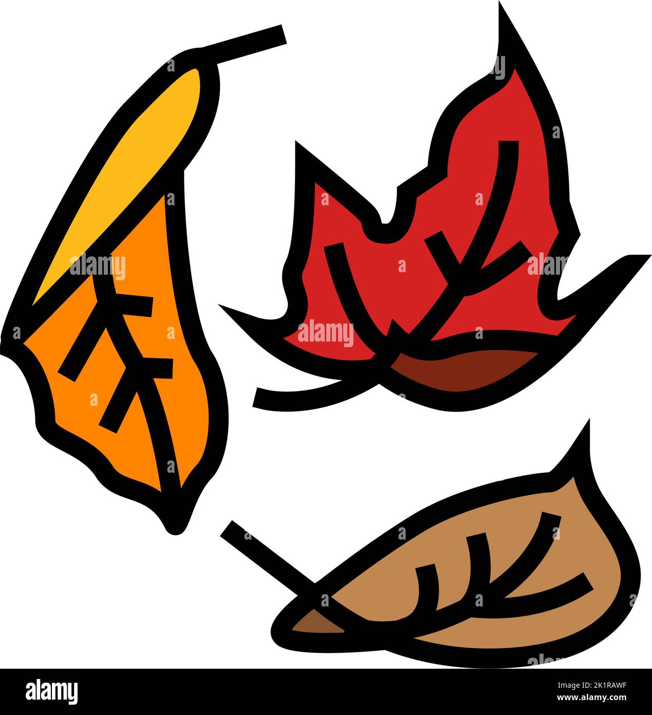 fall leaf autumn color icon vector illustration Stock Vector Image ...