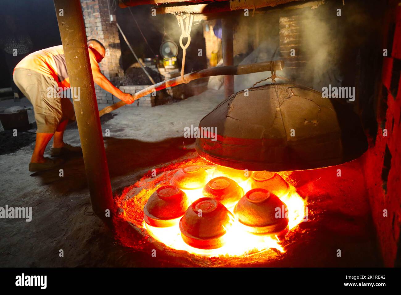 CHONGQING, CHINA - SEPTEMBER 19, 2022 - A view of clay pottery fired by ...
