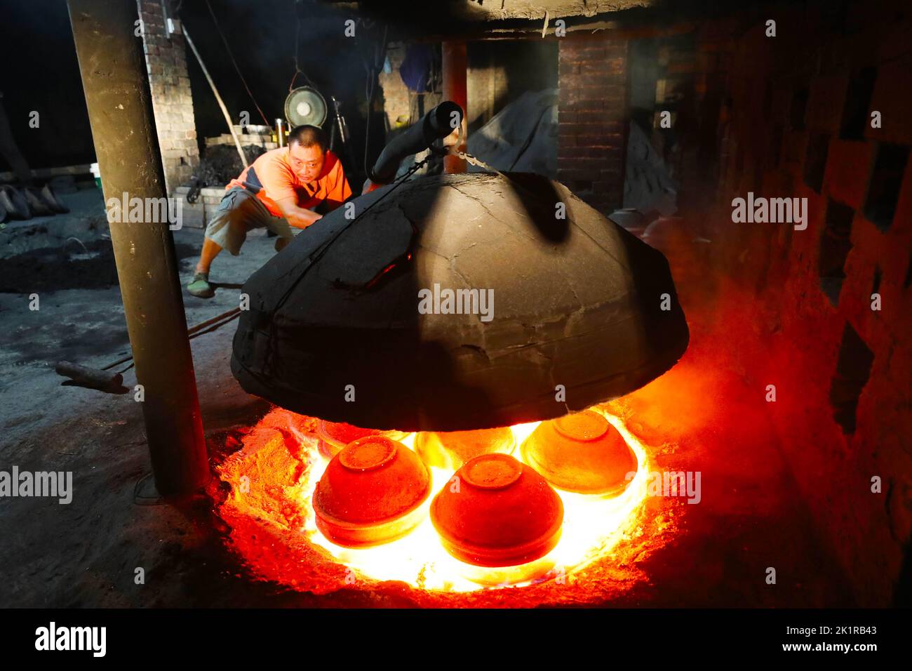 CHONGQING, CHINA - SEPTEMBER 19, 2022 - A view of clay pottery fired by ...
