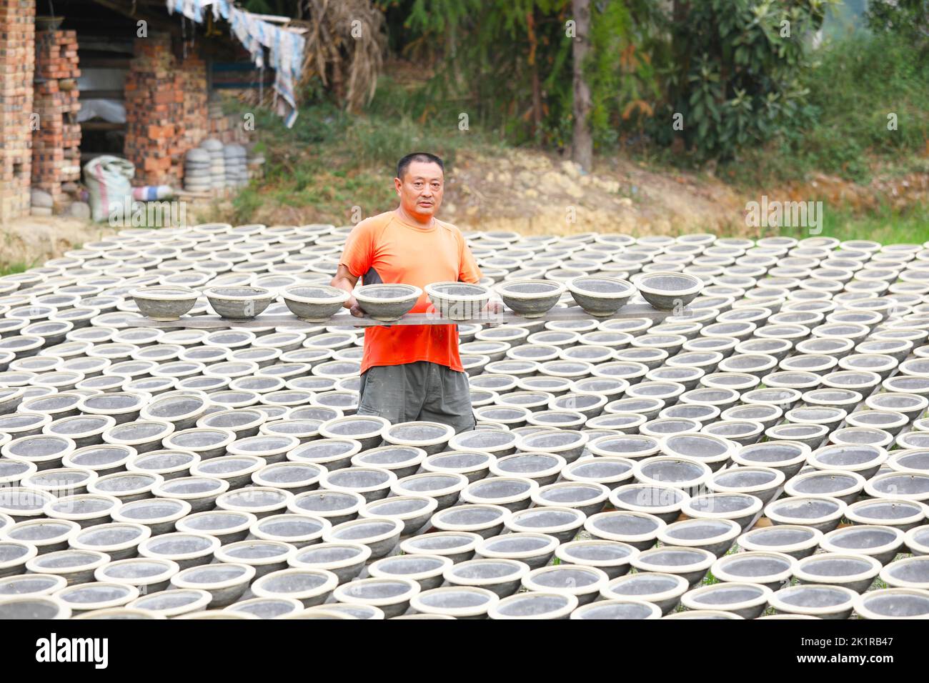 CHONGQING, CHINA - SEPTEMBER 19, 2022 - A view of clay pottery fired by ...