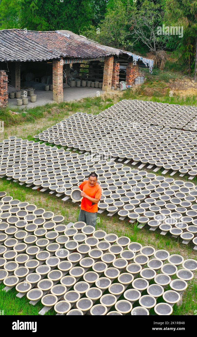 CHONGQING, CHINA - SEPTEMBER 19, 2022 - A view of clay pottery fired by ...