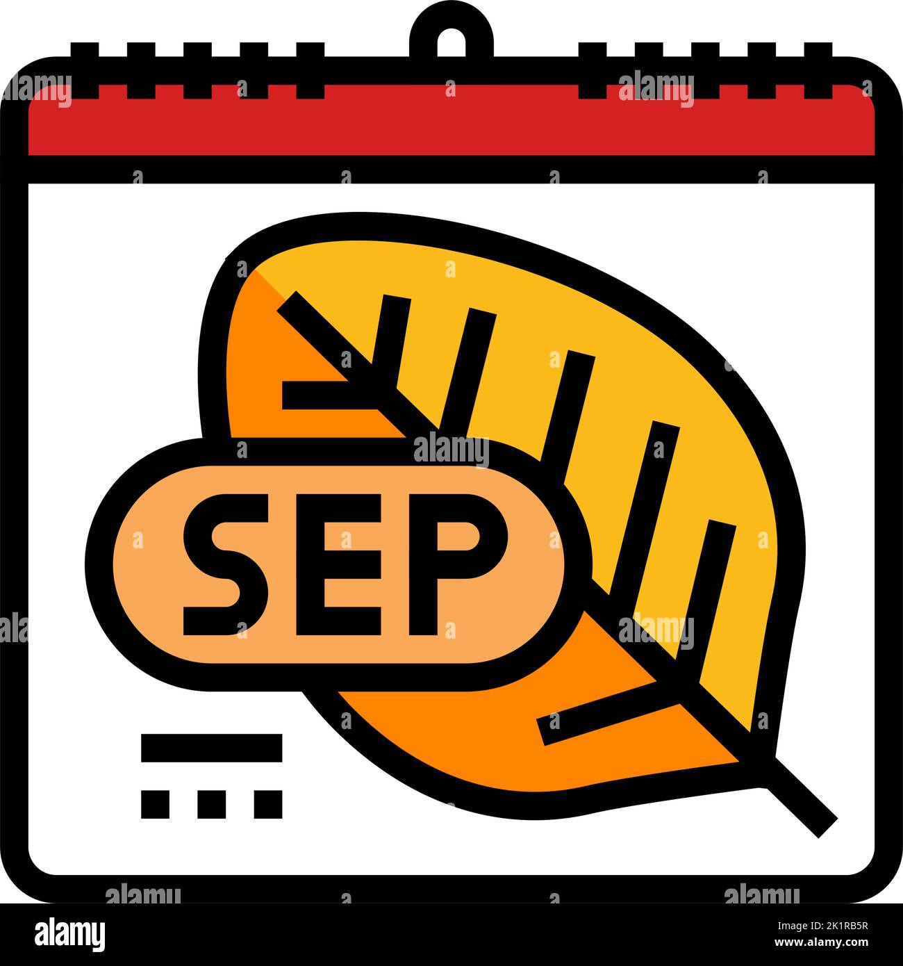 september autumn color icon vector illustration Stock Vector Image ...