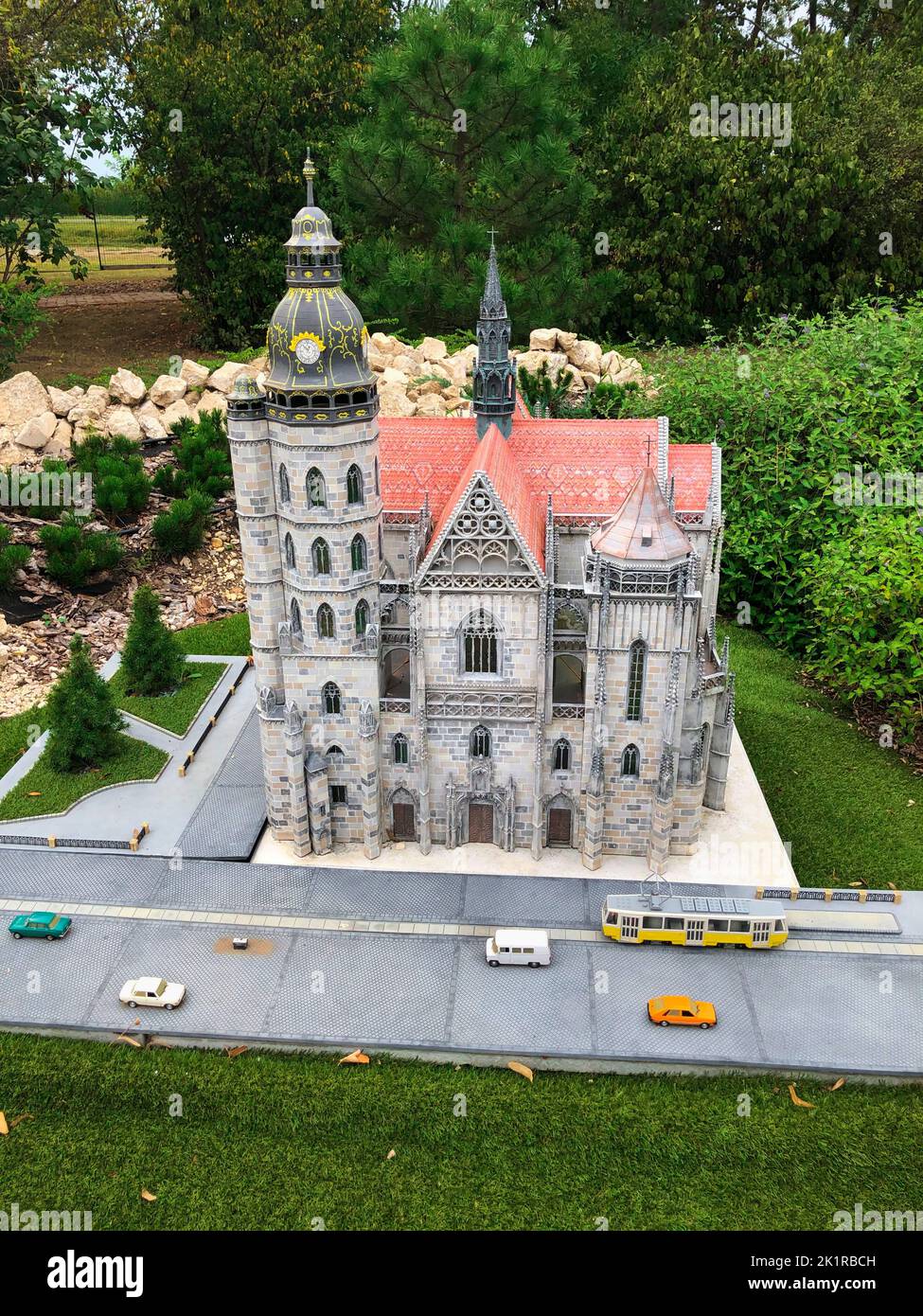 Architecture Castle building model, outdoor nature background Stock ...