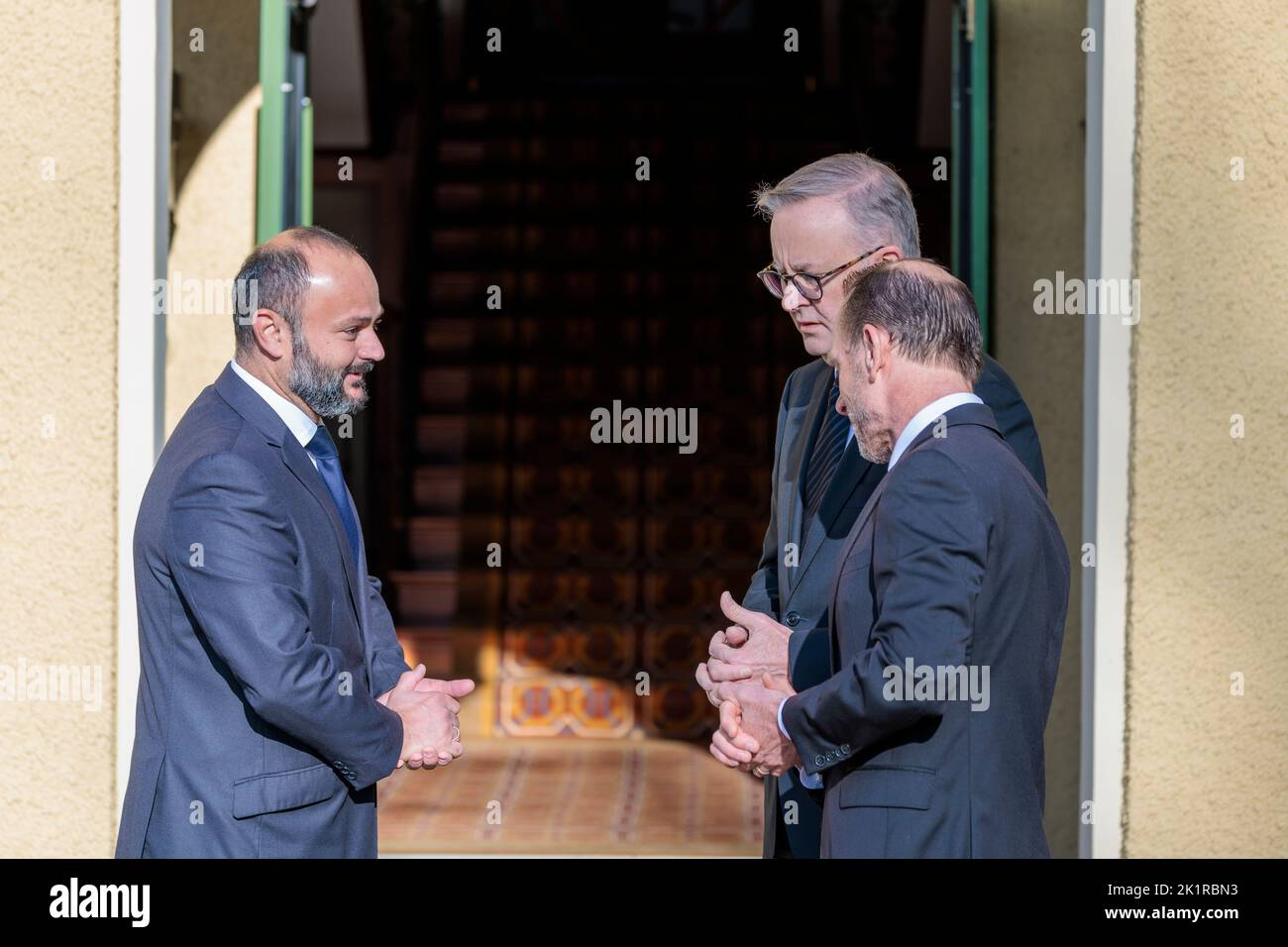 A closeup of Mr. Antonis Sammoutis, a famous politician meeting with ...