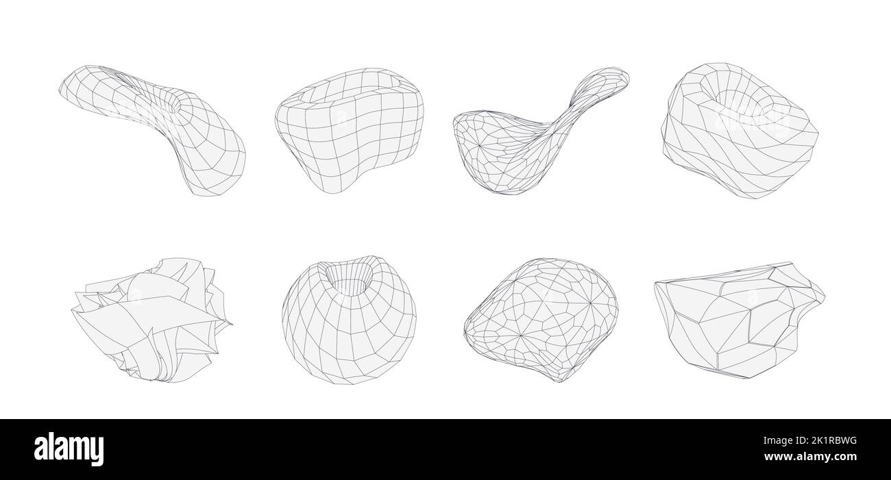 3d geometric shapes set. Wireframe vector figures. Graphic line obgects ... 3d geometric shapes set. Wireframe vector figures. Graphic line obgects ...