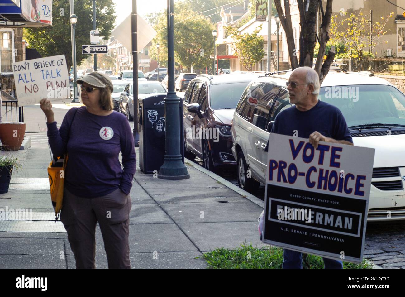 Pro-choice activists rally outside an Oz Campaign event in support of ...