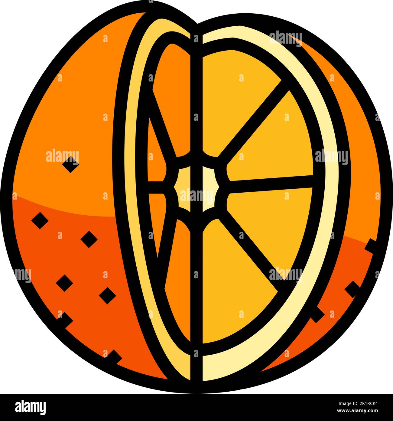 orange cut color icon vector illustration Stock Vector Image & Art - Alamy