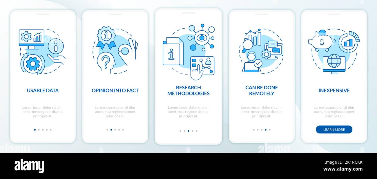 Advantages of case study blue onboarding mobile app screen Stock Vector Image & Art - Alamy
