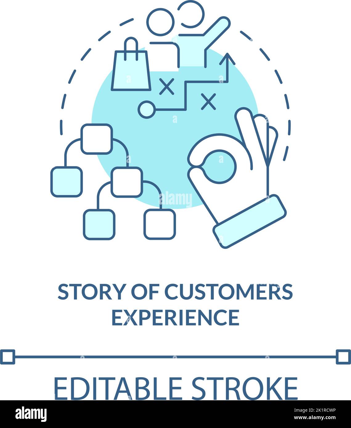 Story of customers experience turquoise concept icon Stock Vector Image ...
