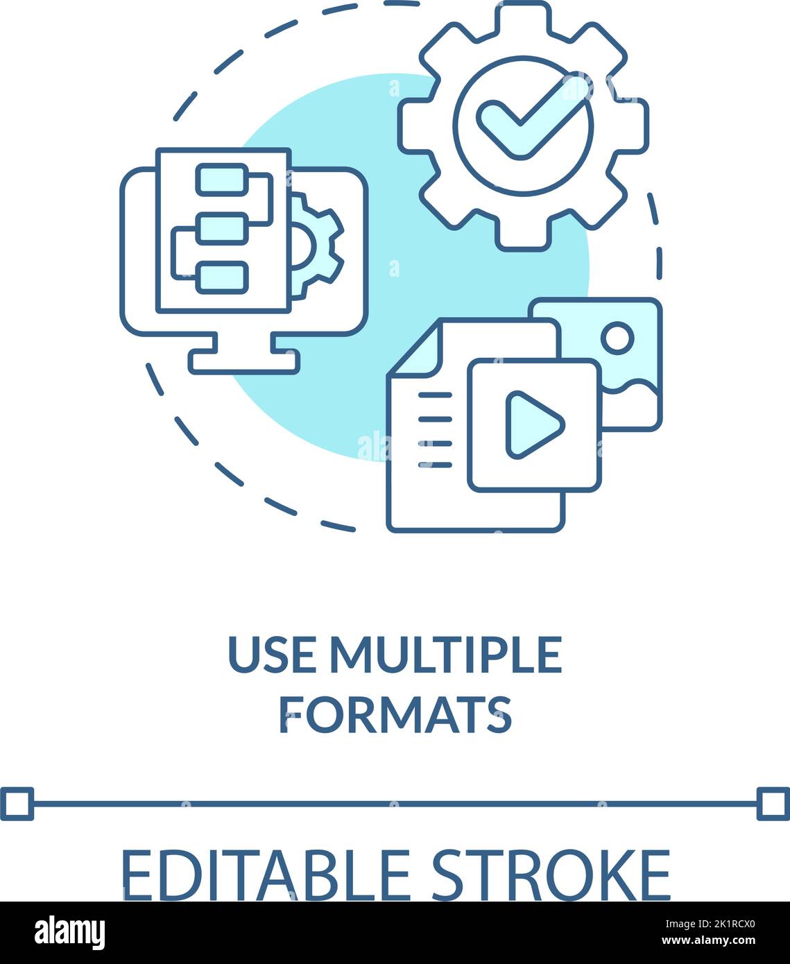 Use multiple formats turquoise concept icon Stock Vector Image & Art - Alamy