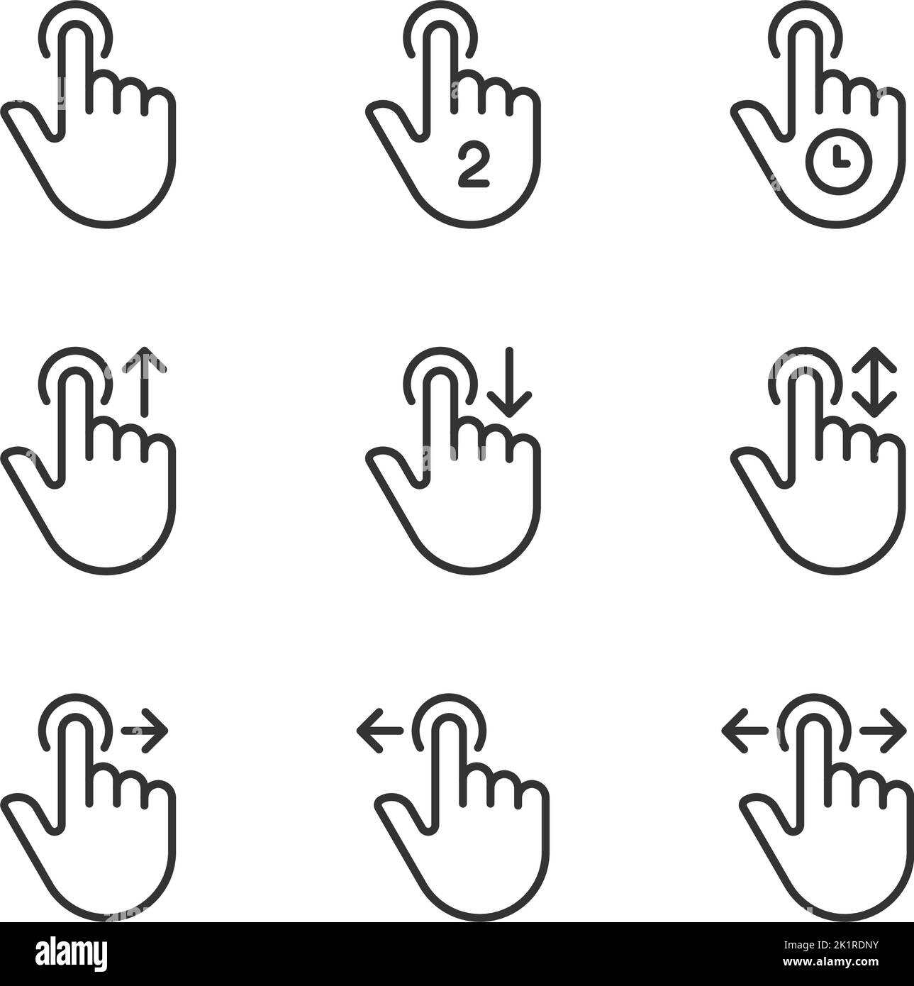 Touchscreen control pixel perfect linear icons set Stock Vector Image ... Touchscreen control pixel perfect linear icons set Stock Vector Image ...