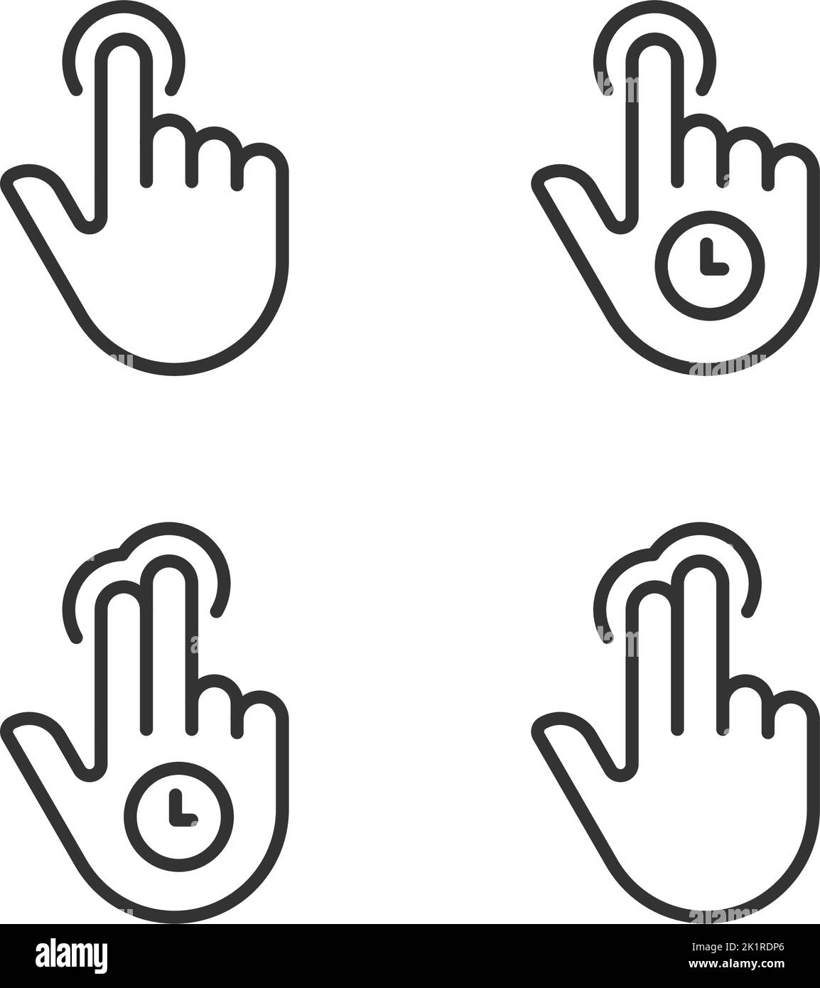 Long tap pixel perfect linear icons set Stock Vector Image & Art - Alamy