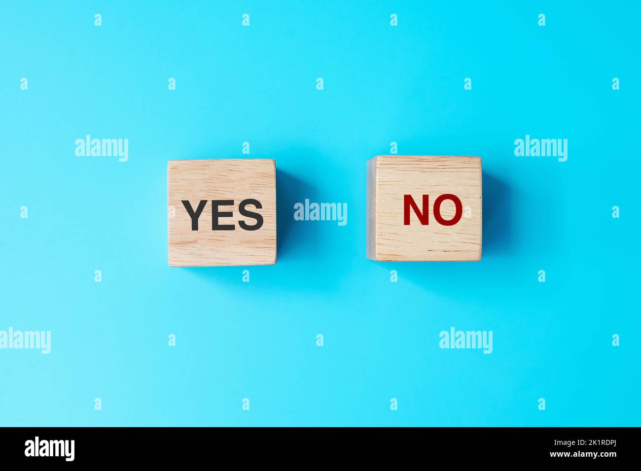 Yes or No block. Answer, question and decision concept Stock Photo - Alamy