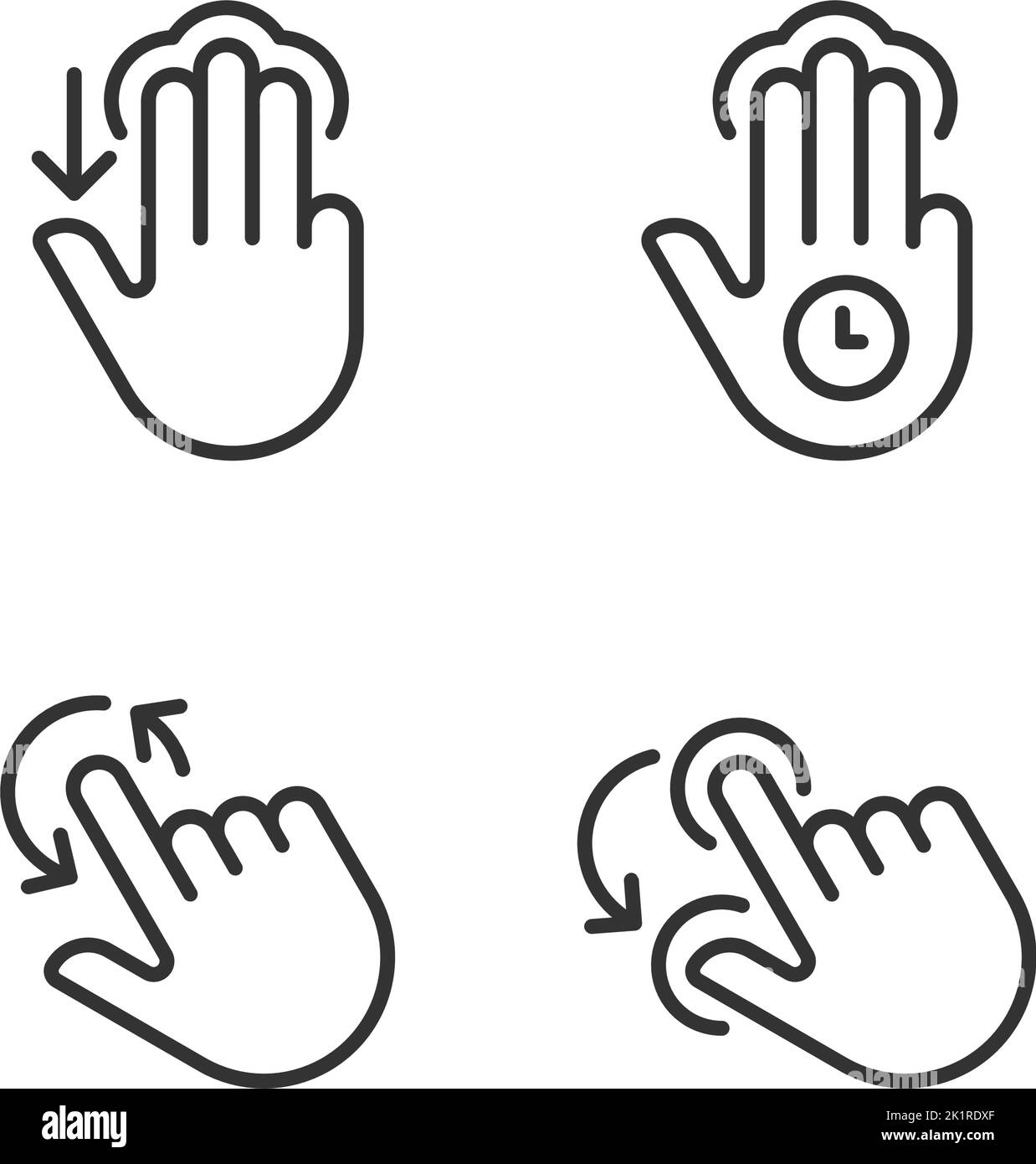 Multi touch control pixel perfect linear icons set Stock Vector Image ... Multi touch control pixel perfect linear icons set Stock Vector Image ...