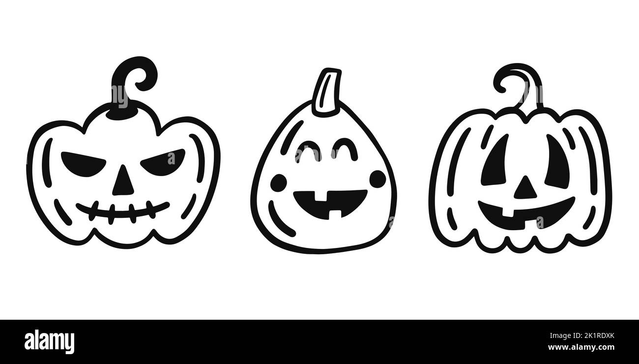 Halloween Pumpkin Lantern Shapes Set Stock Vector Image & Art - Alamy