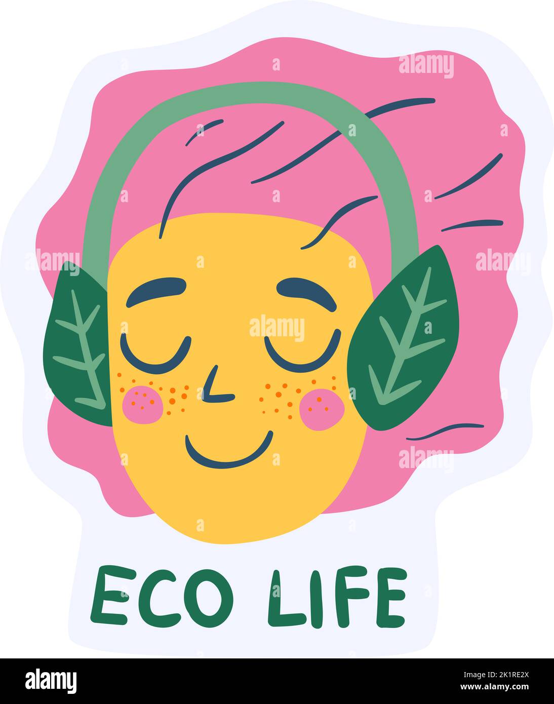 Smiling girl in plant Stock Vector Images - Alamy