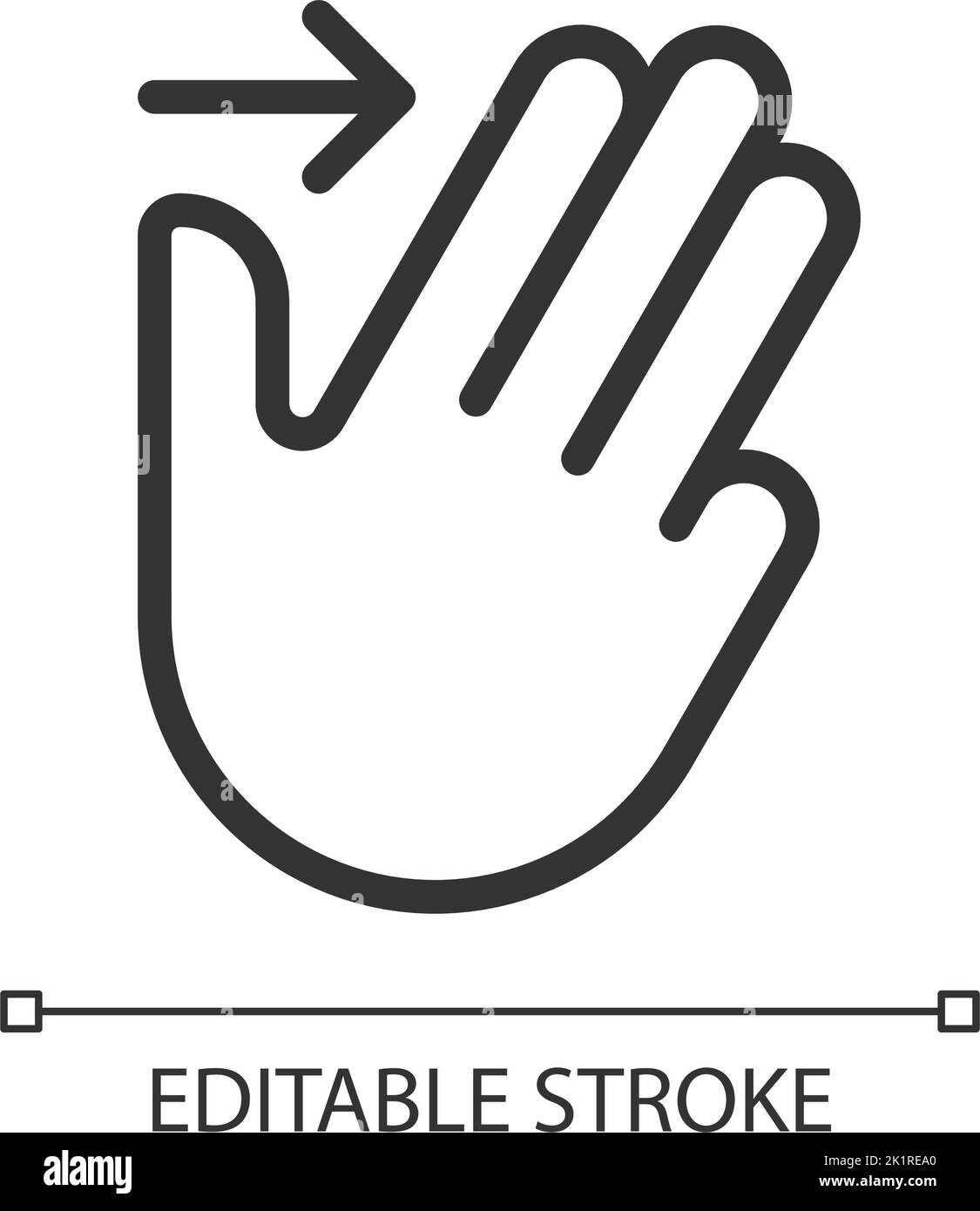 Three finger swipe pixel perfect linear icon Stock Vector Image & Art ...