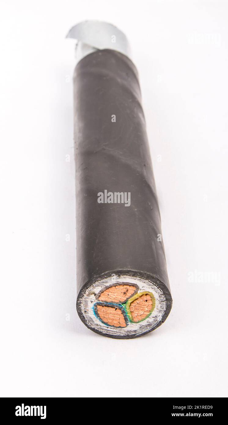 Cross section of high-voltage cable, polymer insulation Stock Photo - Alamy