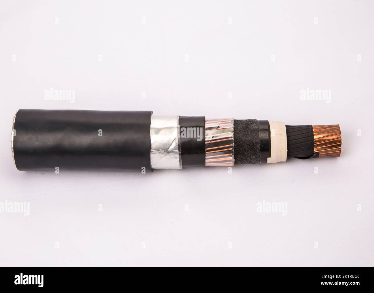 Cross section of high-voltage cable, polymer insulation Stock Photo - Alamy