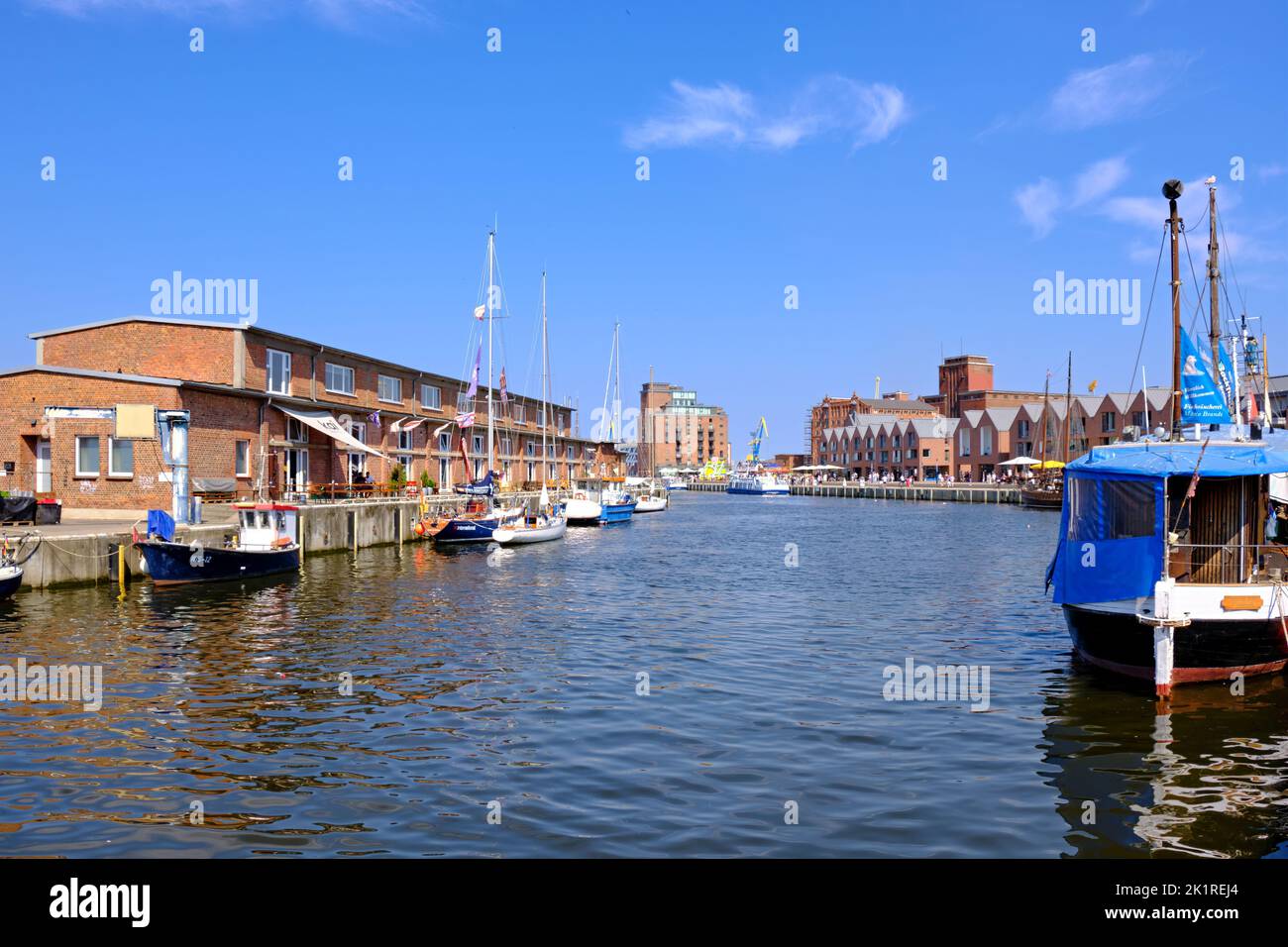 Maritime scenery by the Old Harbour, Hanseatic Town of Wismar ...