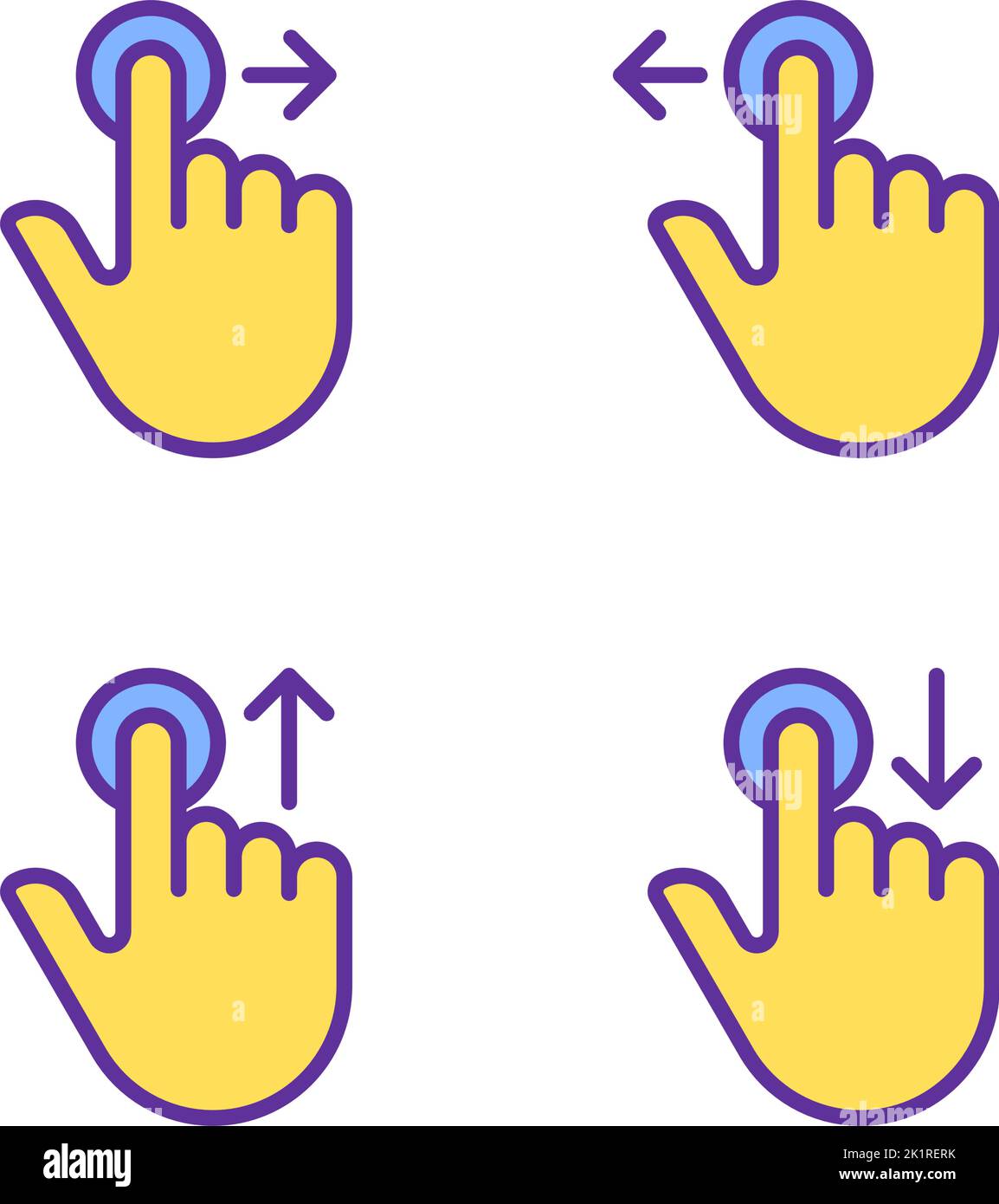 Hold and move pixel perfect yellow RGB color icons set Stock Vector ...